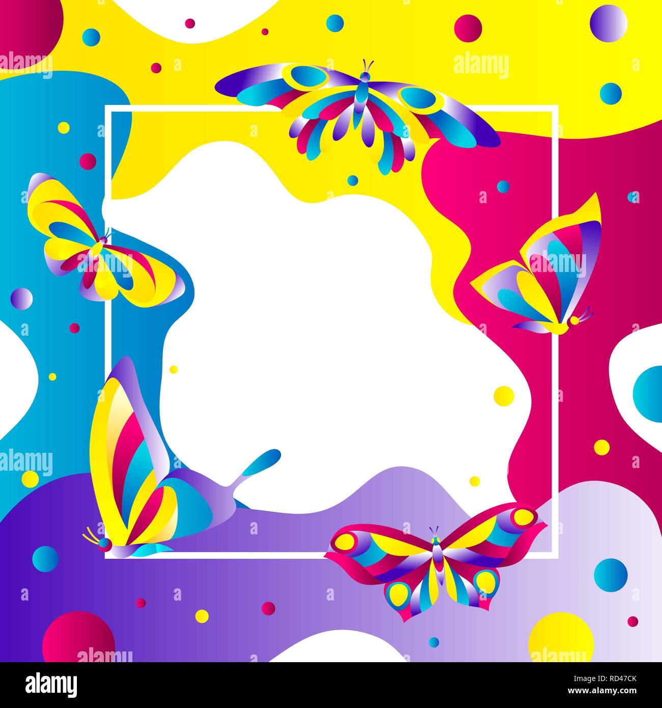 Frame design with butterflies Stock Vector Image & Art - Alamy