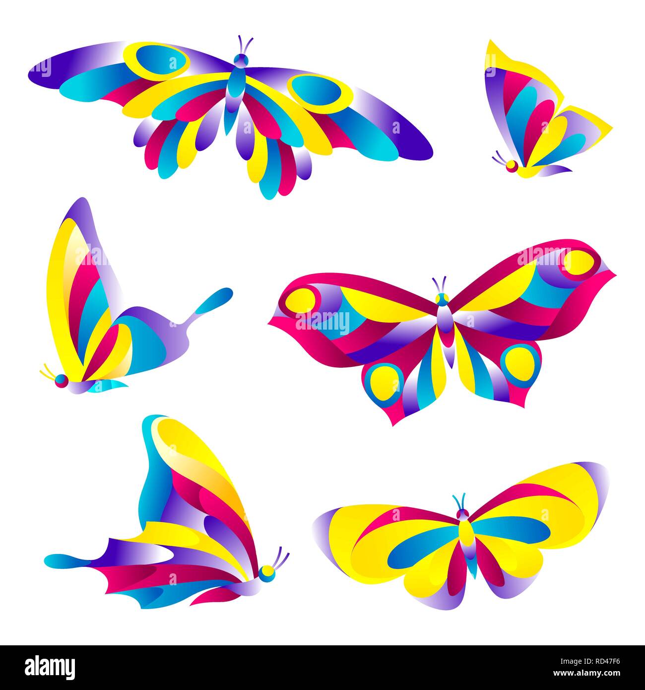 Group of butterflies flight Stock Vector Images - Alamy