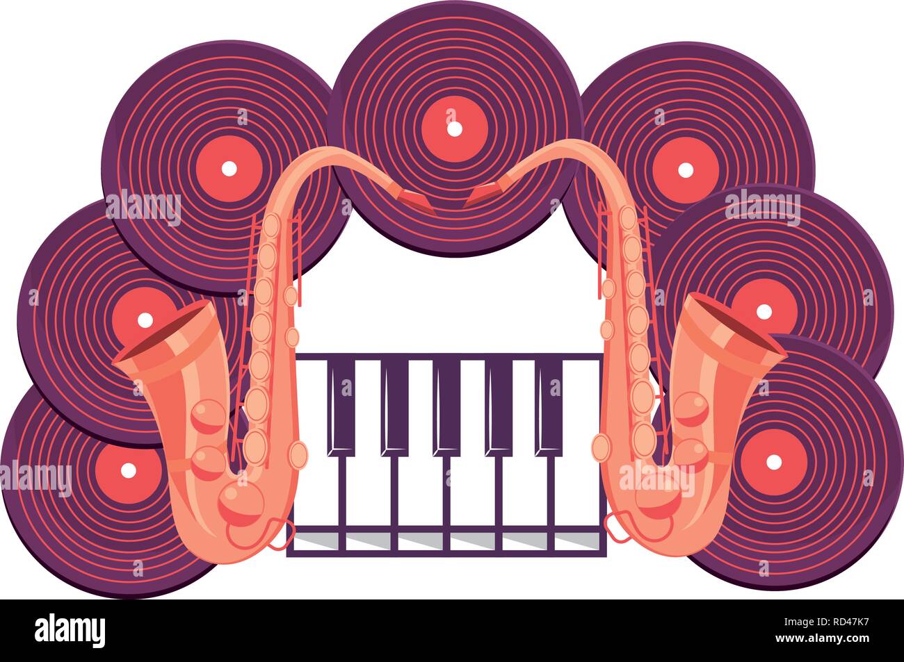 keyboard with saxophone Stock Vector Image & Art - Alamy
