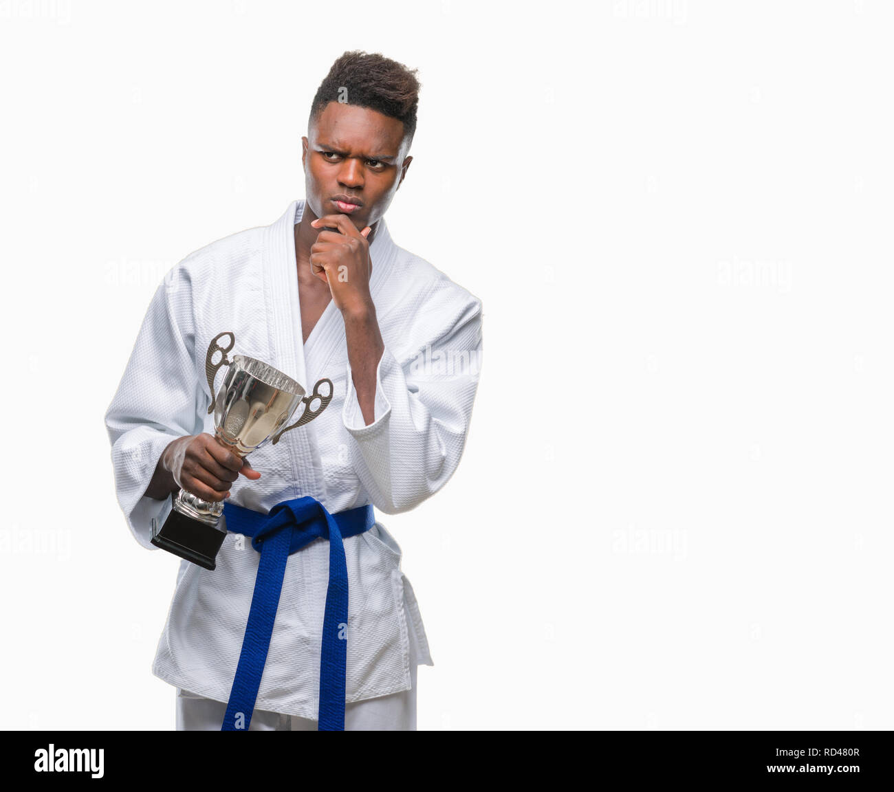 Confused thinking portrait african Cut Out Stock Images & Pictures - Alamy