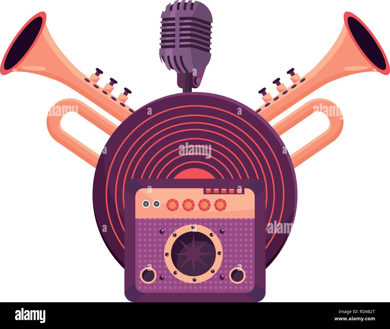 amplifier with trumpets Stock Vector Image & Art - Alamy