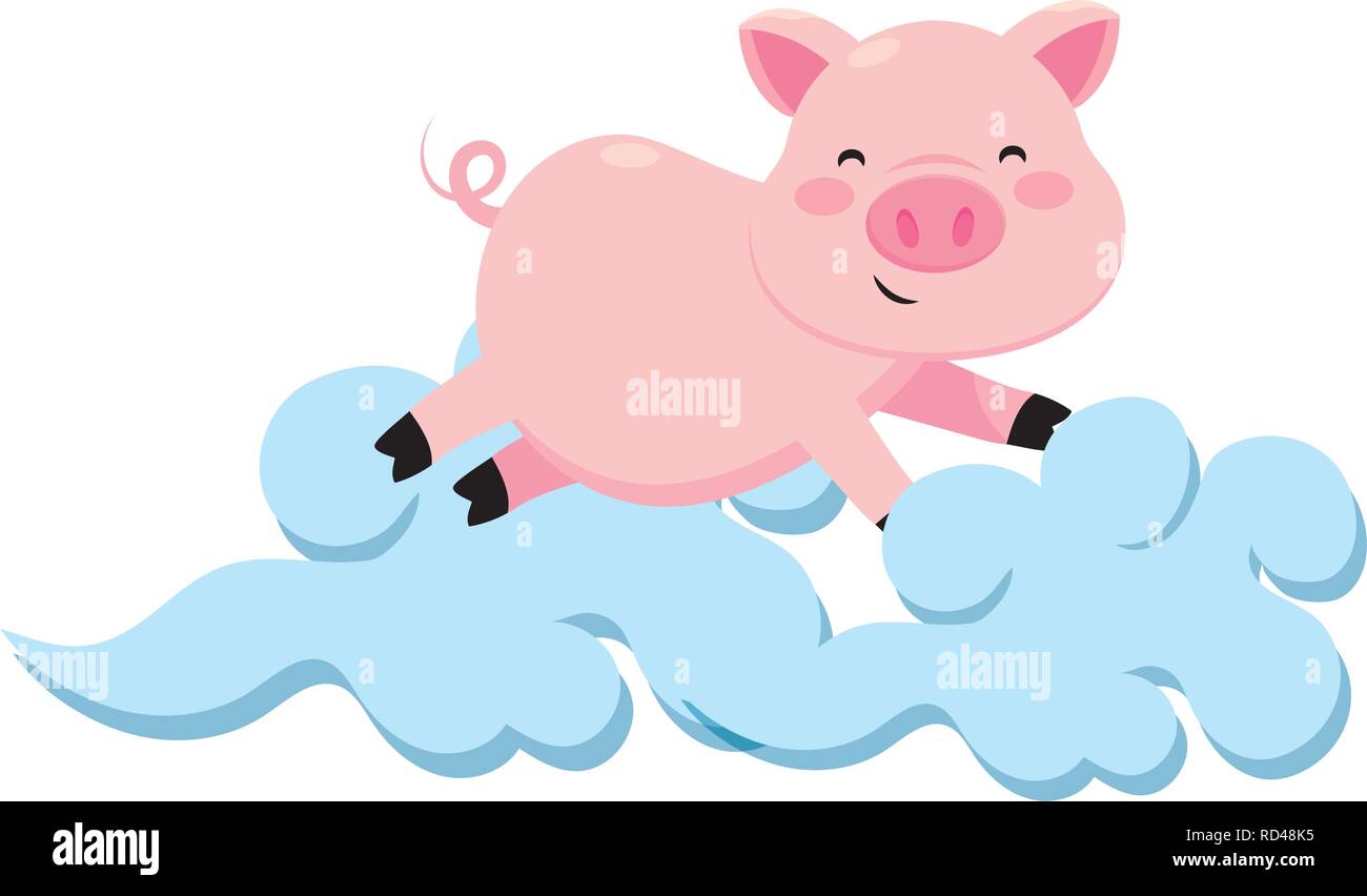 pig with clouds Stock Vector Image & Art - Alamy