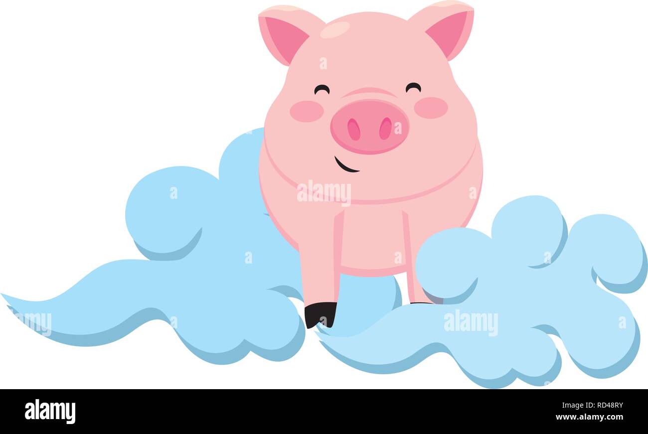 pig with clouds Stock Vector Image & Art - Alamy