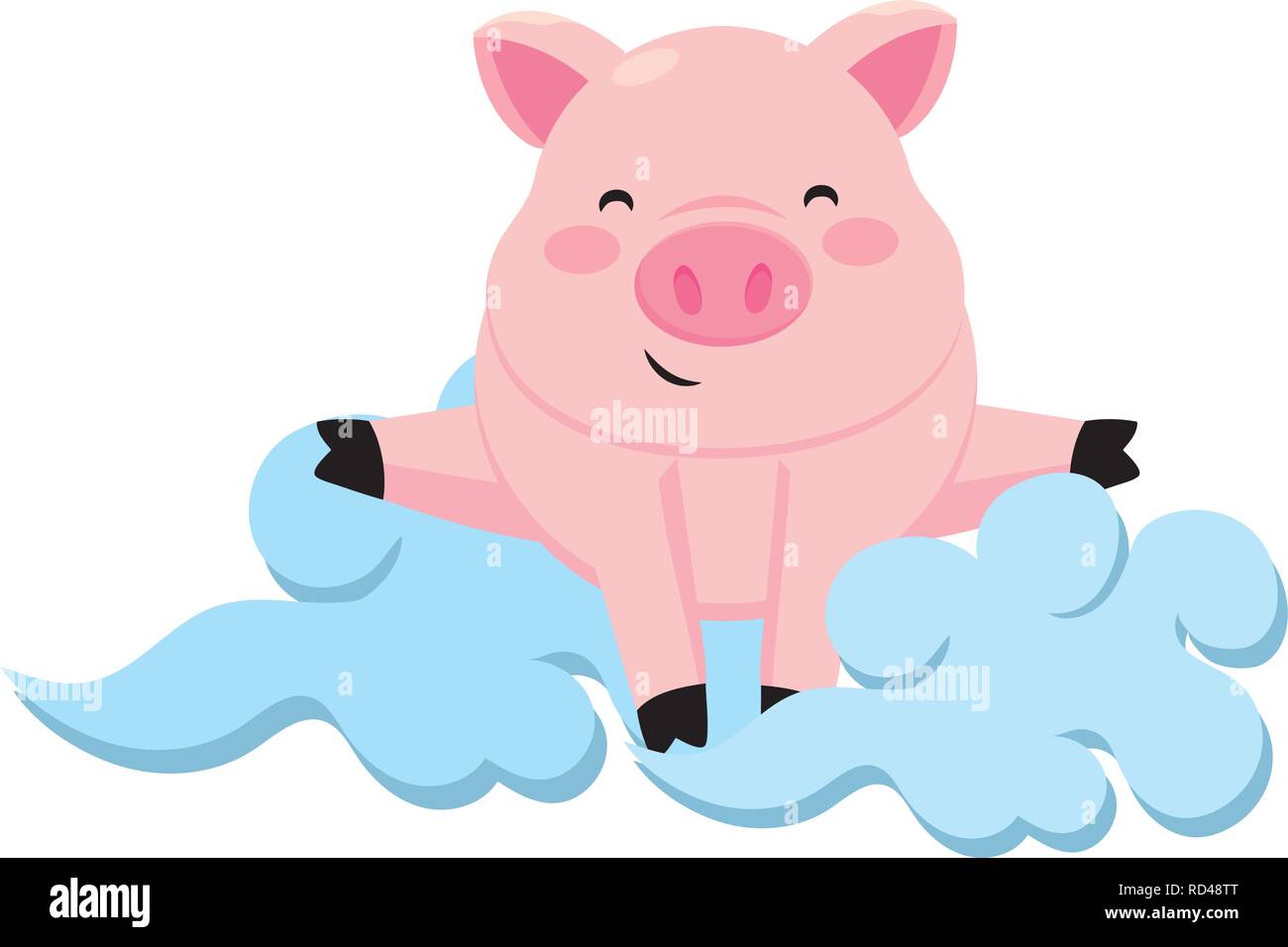 pig with clouds Stock Vector Image & Art - Alamy