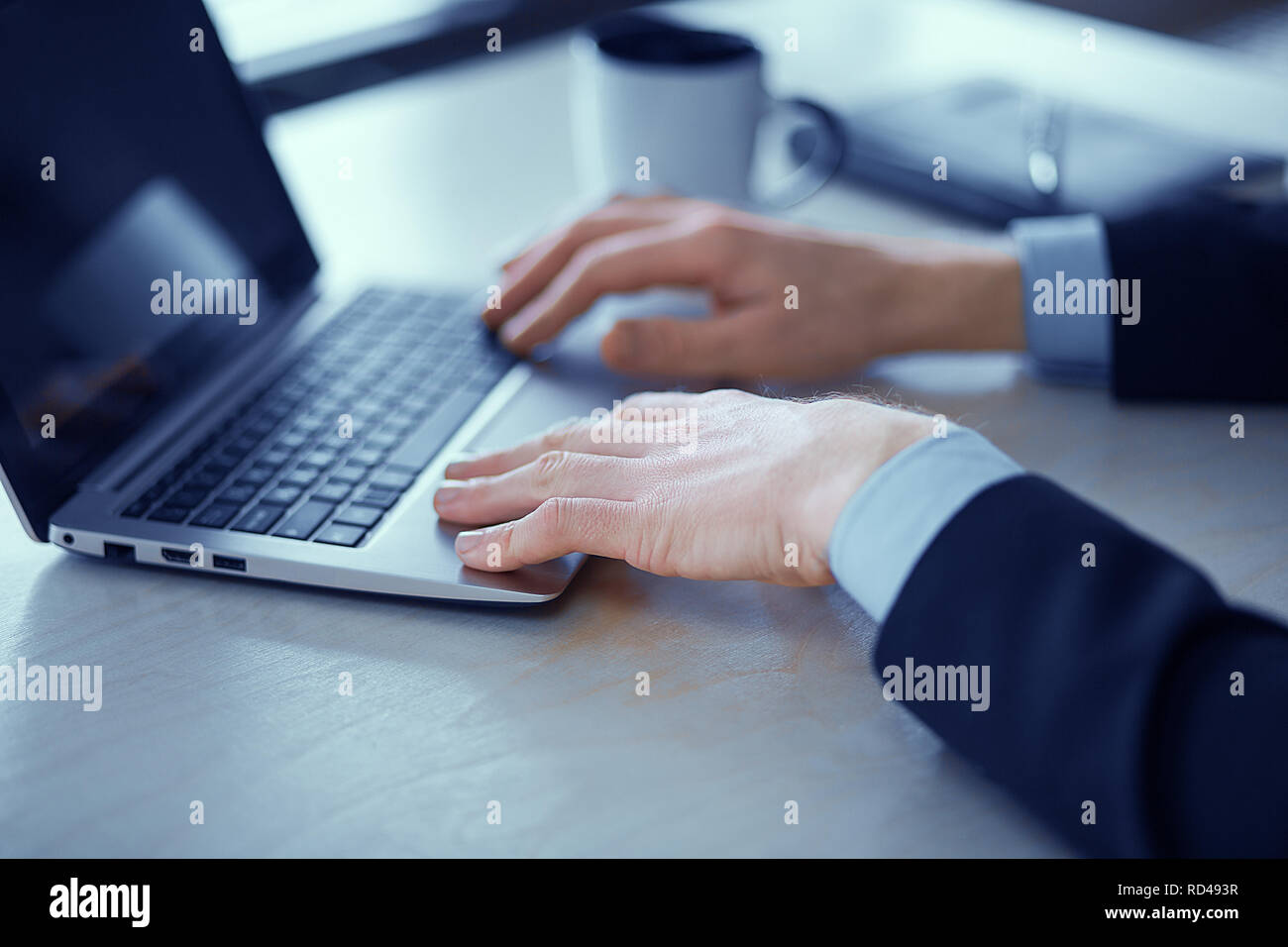 Close-up of office desk Stock Photo - Alamy