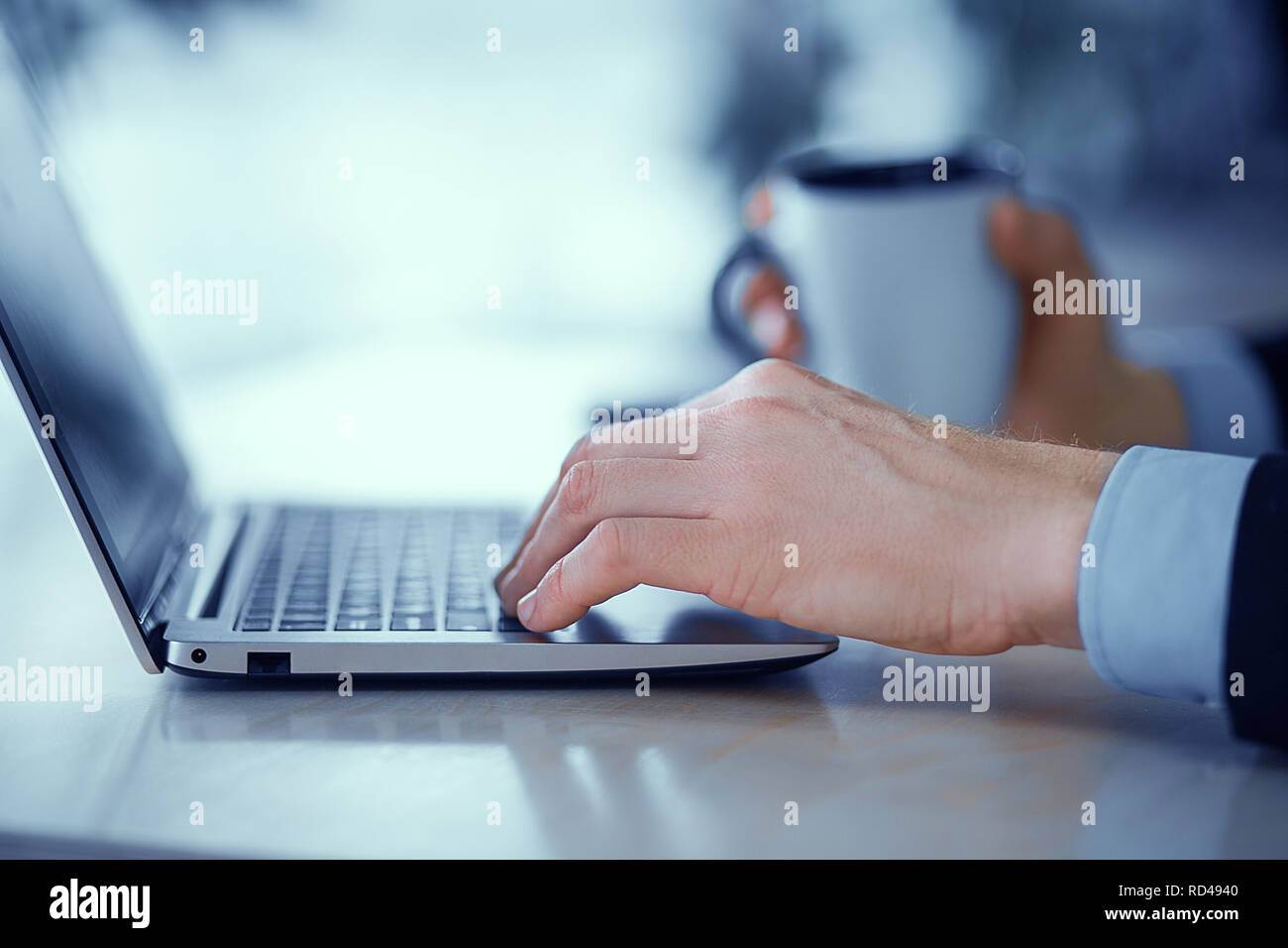 Close-up of office desk Stock Photo - Alamy