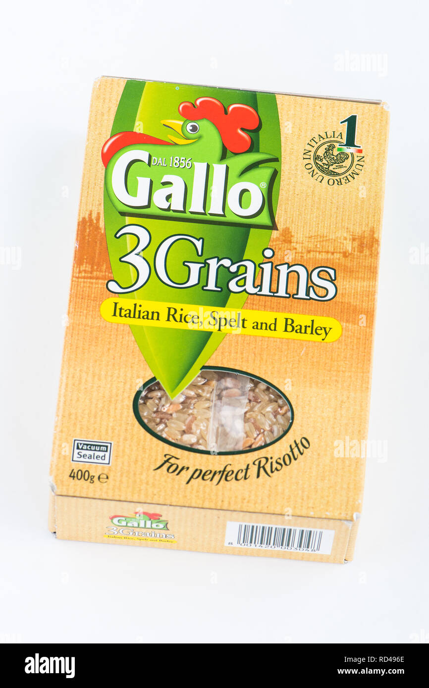 Gallo 3 Grains risotto rice by Riso Gallo Stock Photo - Alamy