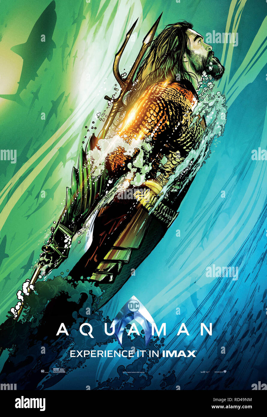 AQUAMAN, US IMAX poster, Jason Mamoa as Aquaman, 2018. © Warner Bros ...