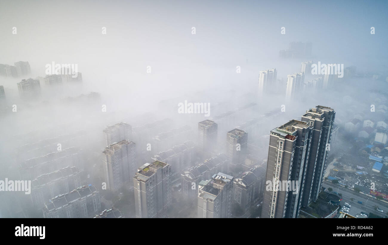 Xuancheng, Xuancheng, China. 16th Jan, 2019. Xuancheng, CHINA-Mist ...