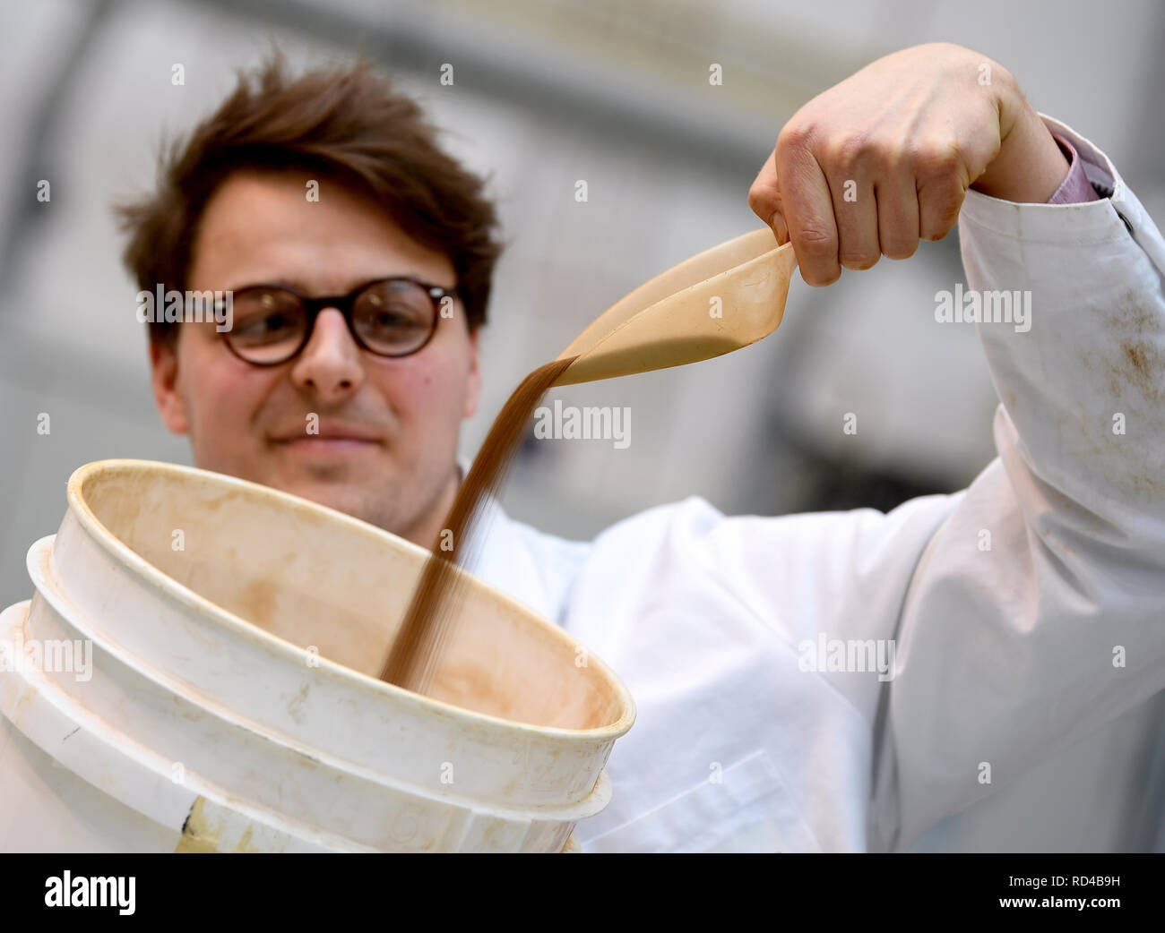 Berlin, Germany. 09th Jan, 2019. David Karl, scientist, lets Mars ...