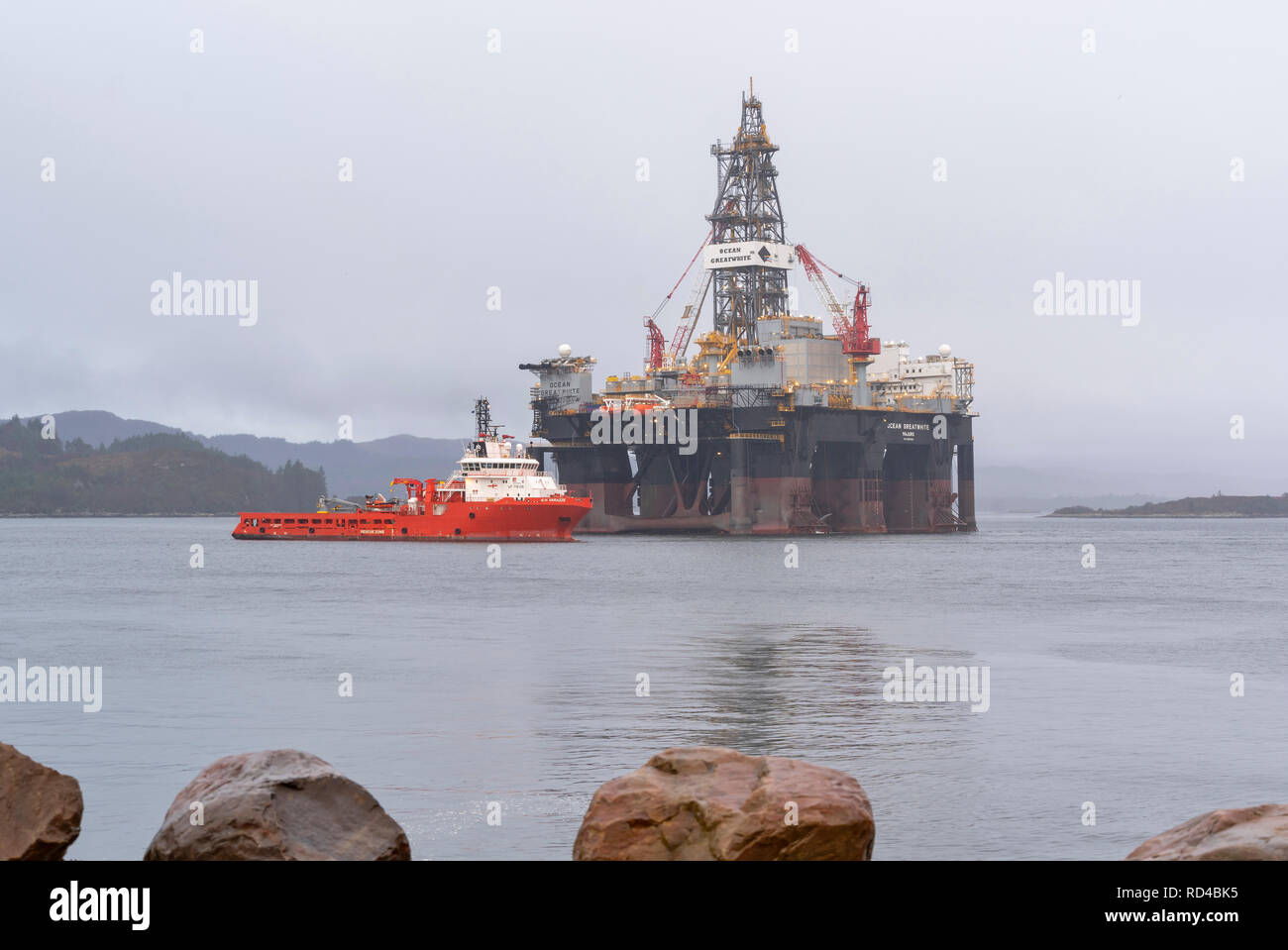 Kishorn, Scotland, UK. 16th January, 2019. This is the Ocean GreatWhite ...