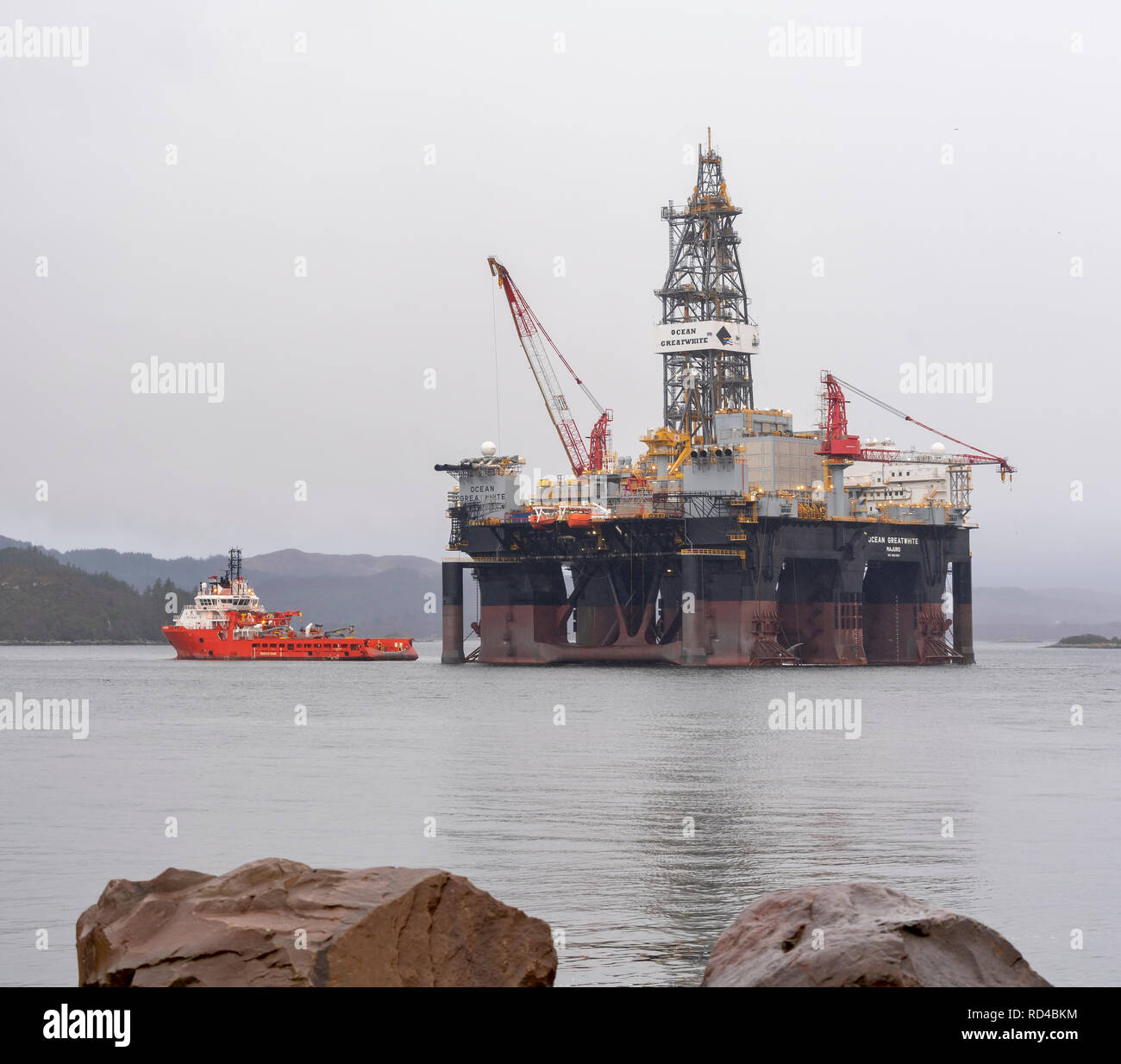 Kishorn, Scotland, UK. 16th January, 2019. This is the Ocean GreatWhite ...