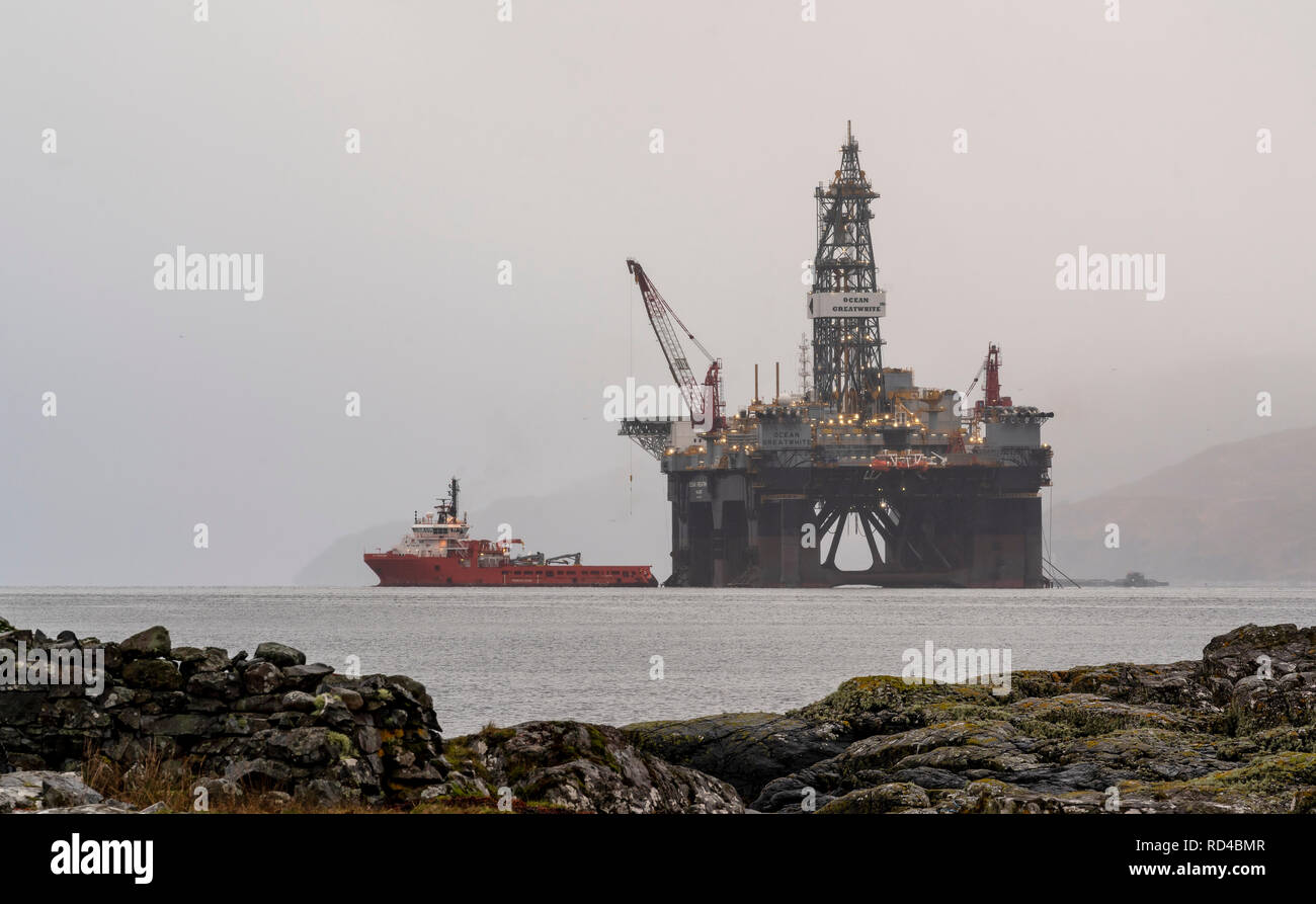 Kishorn, Scotland, UK. 16th January, 2019. This is the Ocean GreatWhite ...