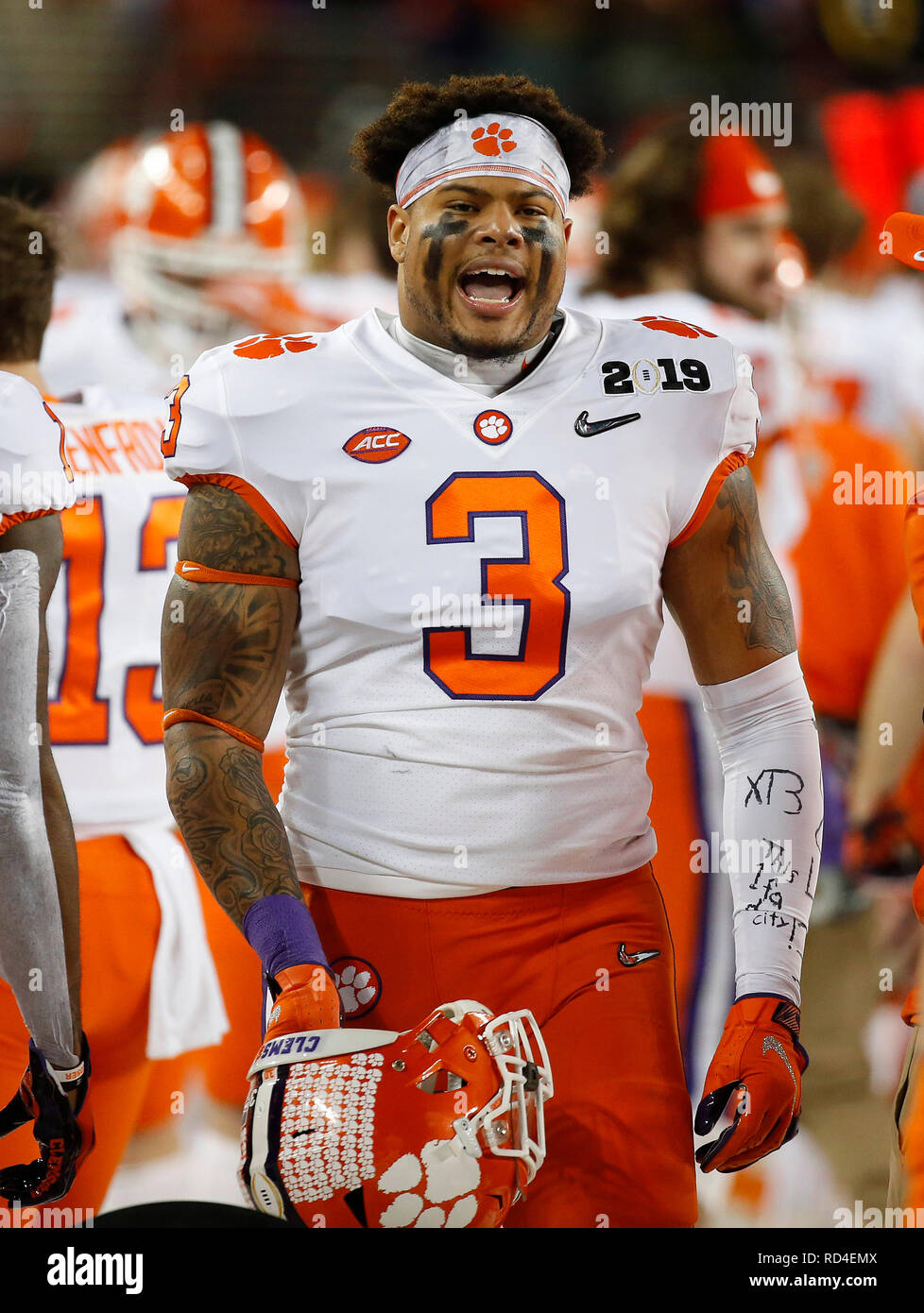 January 07, 2019 Clemson Tigers defensive lineman Xavier Thomas #3 in ...