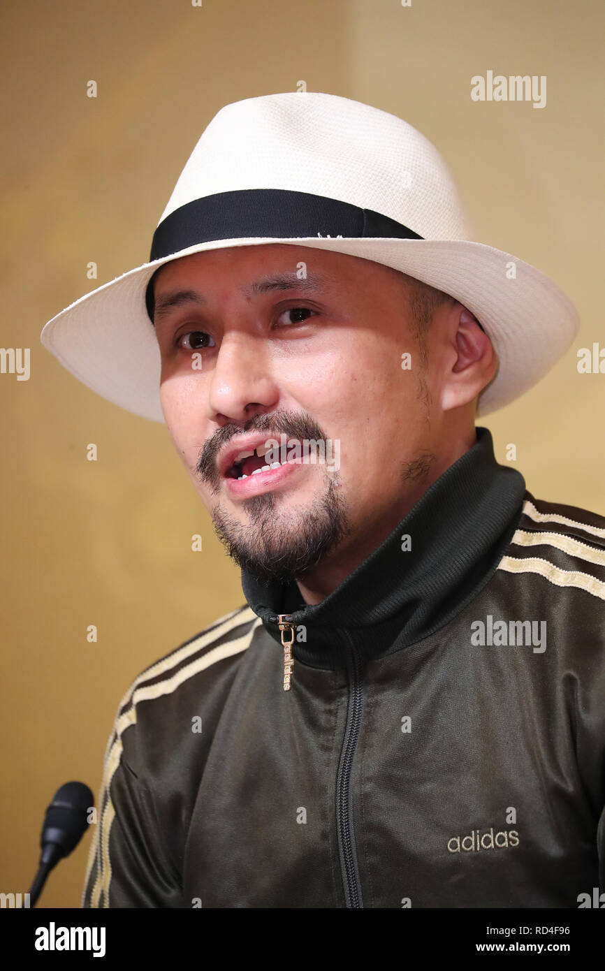 The 160th Naoki Prize winner Junjo Shindo attends a press conference at ...
