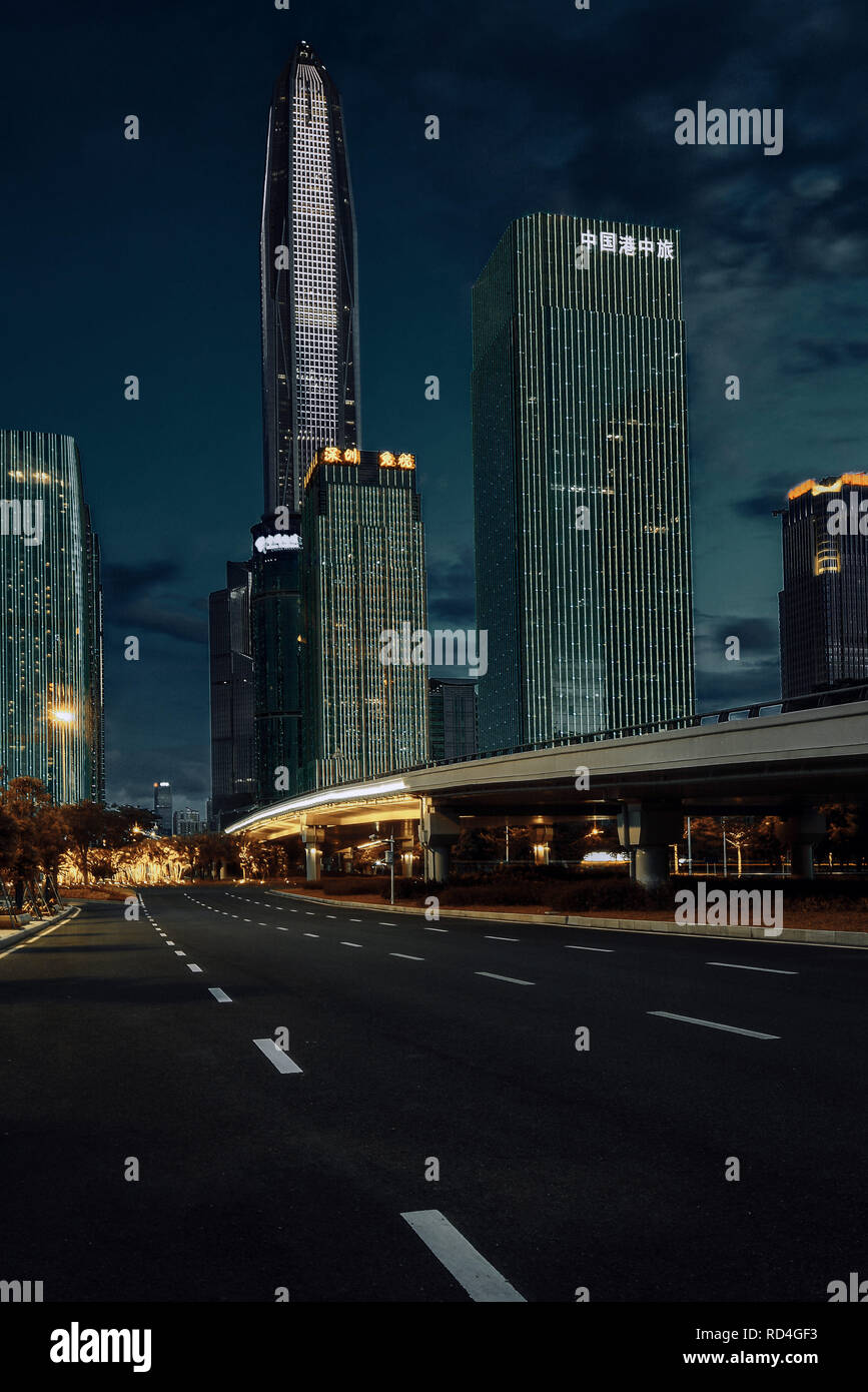 Shenzhen, Shenzhen, China. 17th Jan, 2019. Shenzhen, CHINA-Night ...