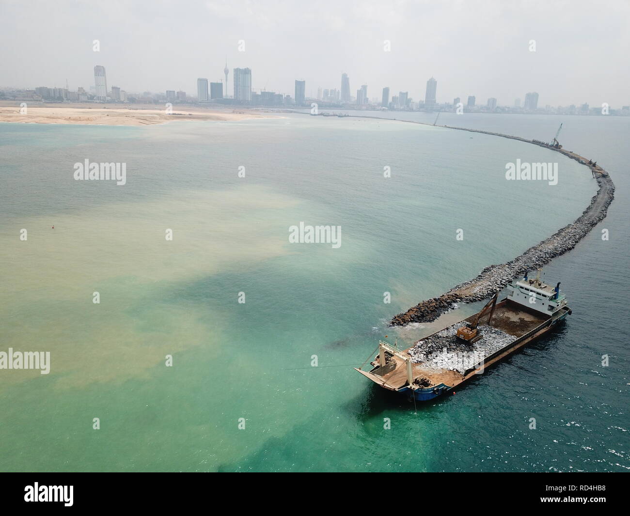 Colombo. 17th Jan, 2019. Aerial photo taken on Feb. 15, 2018 shows the ...