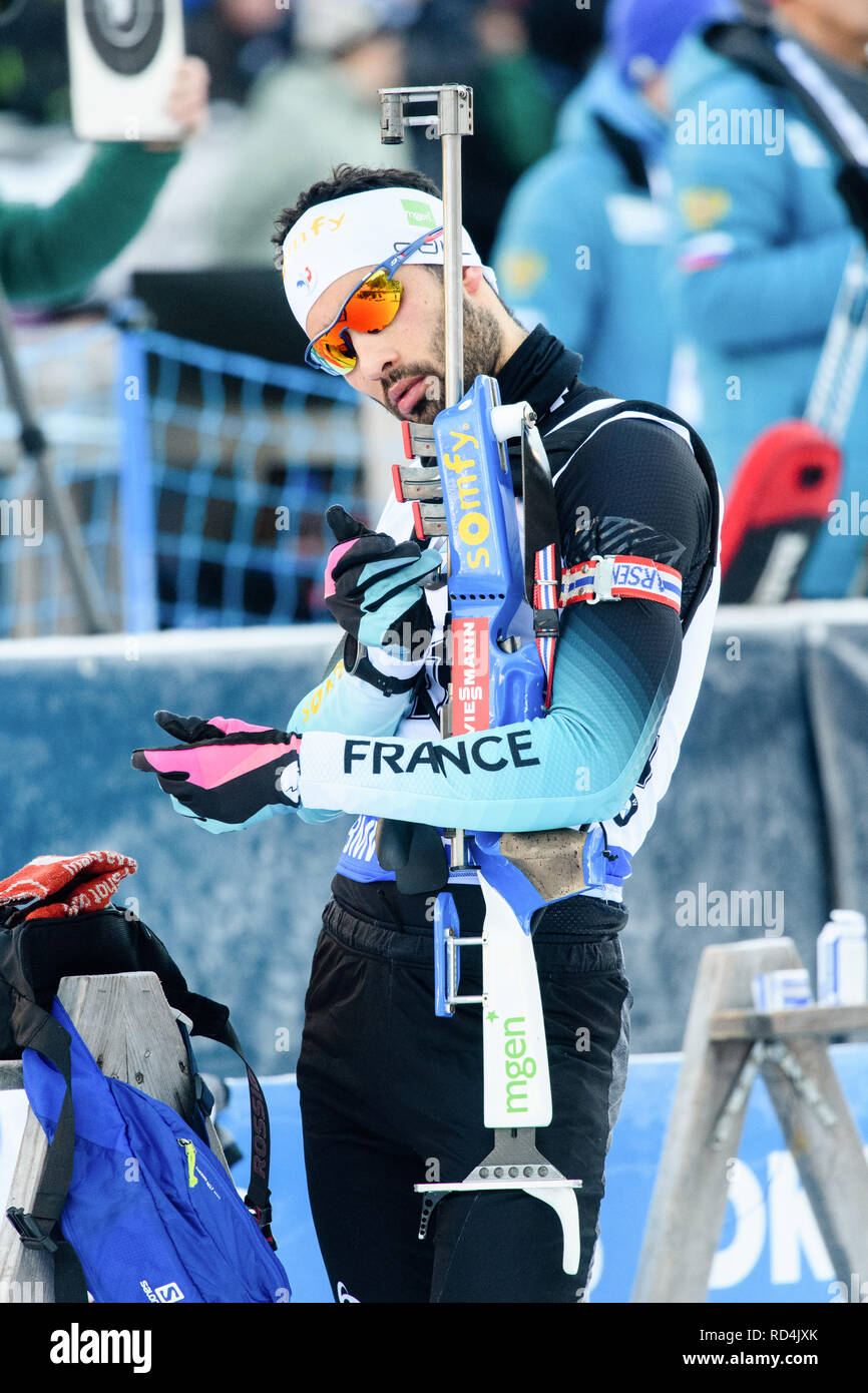 Ruhpolding, Germany. 17th Jan, 2019. Biathlon: World Cup, 10 km sprint ...