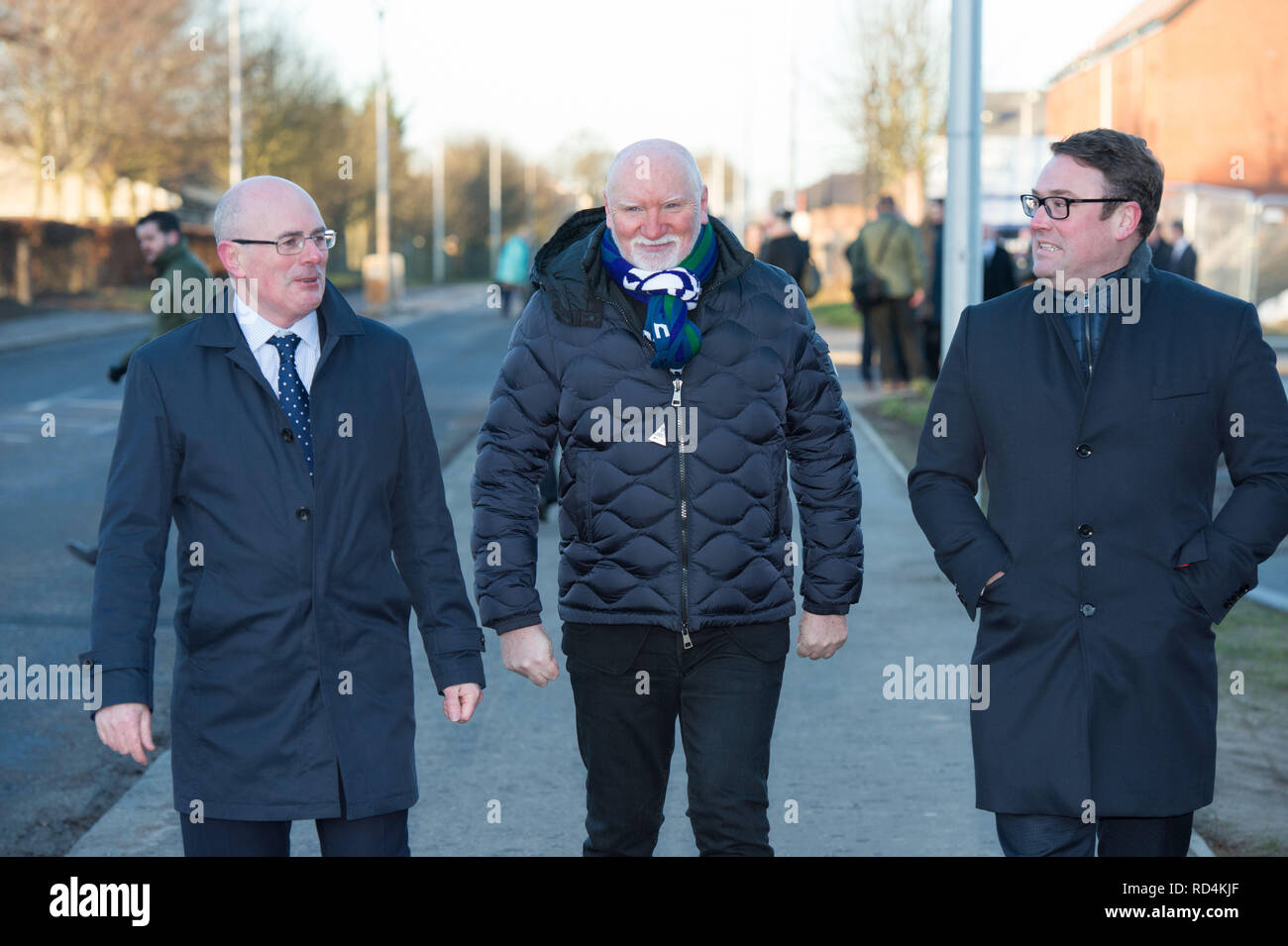 Winchburgh, West Lothian UK - 17th January 2019. Finance Secretary ...