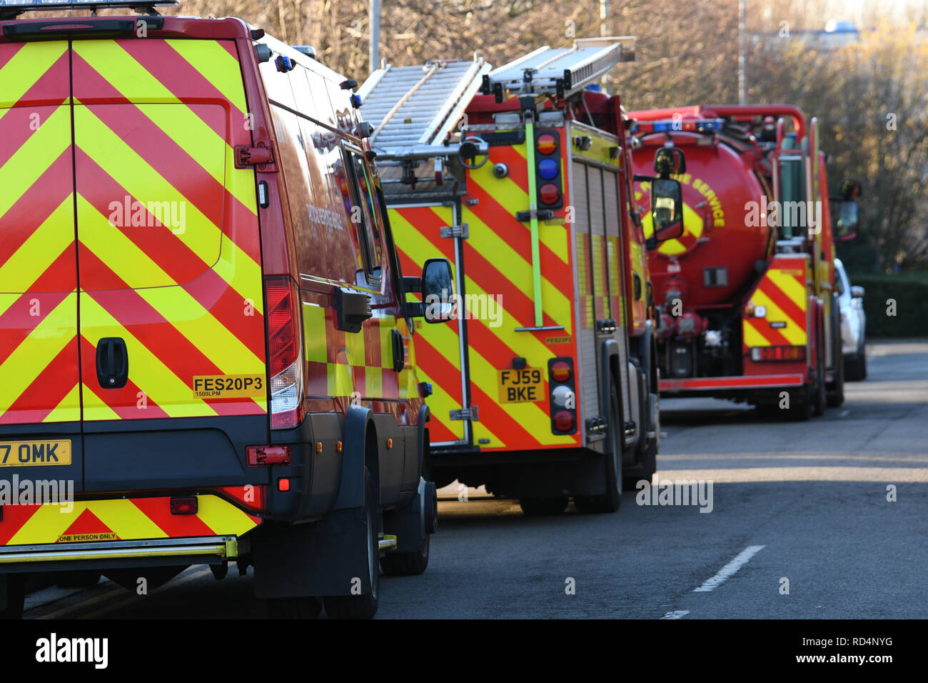 Loughborough, Leicestershire, UK. 17th Jan 2019. Fire at Jayplas ...