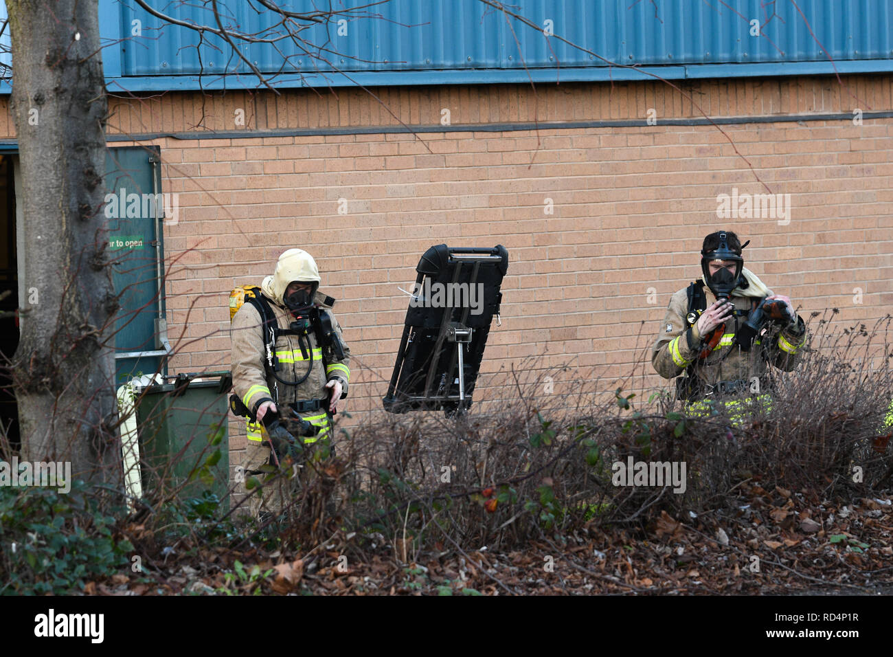 Loughborough, Leicestershire, UK. 17th Jan 2019. Fire at Jayplas ...