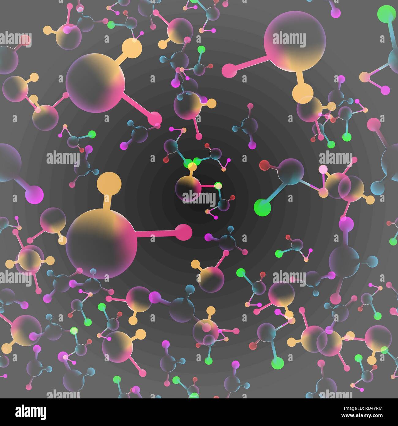 Atomic 3d structure molecular model seamless pattern vector ...