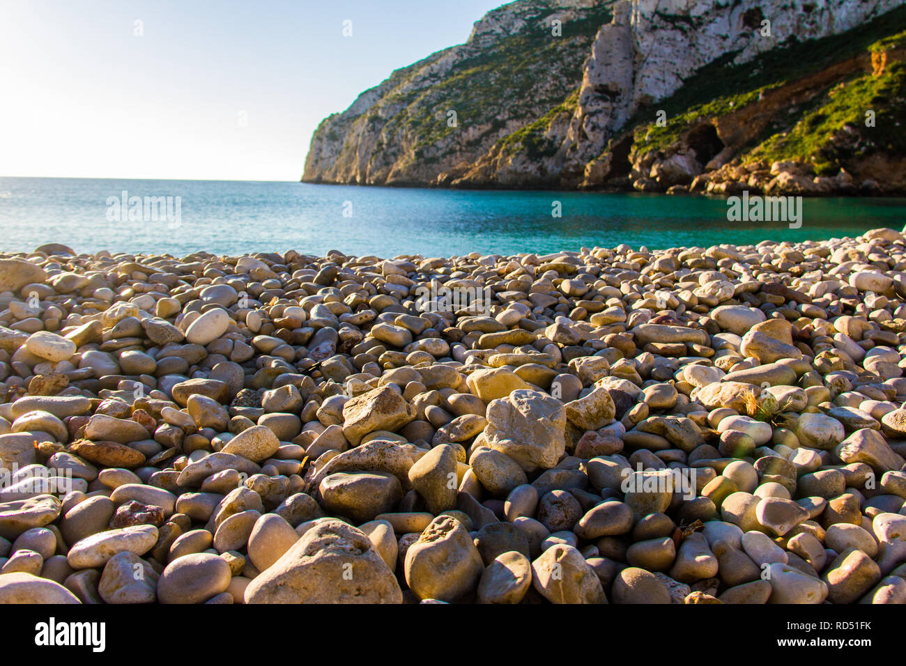 La Granadella beach in Javea, Spain, on a sunny day Stock Photo - Alamy
