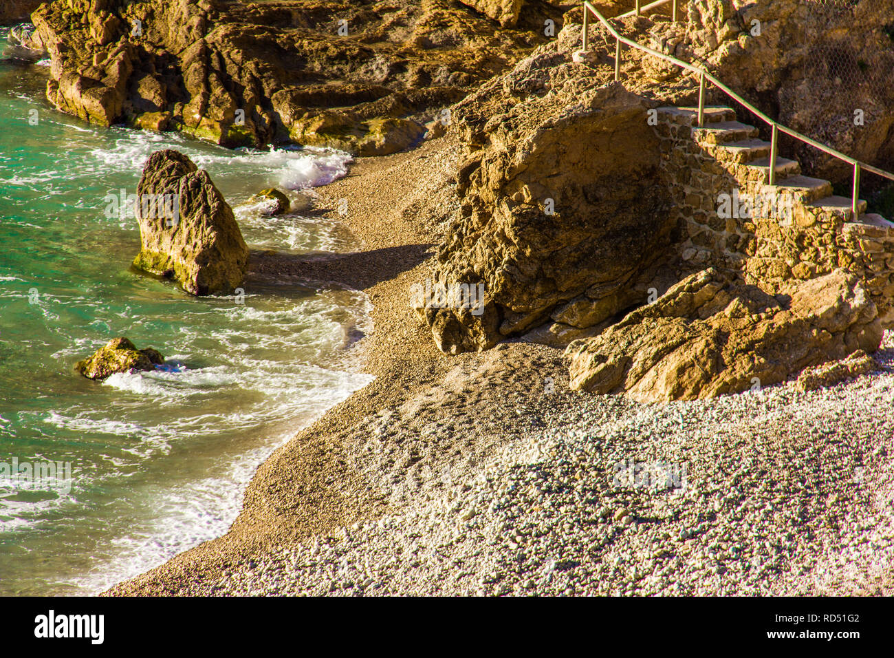 La Granadella beach in Javea, Spain, on a sunny day Stock Photo - Alamy