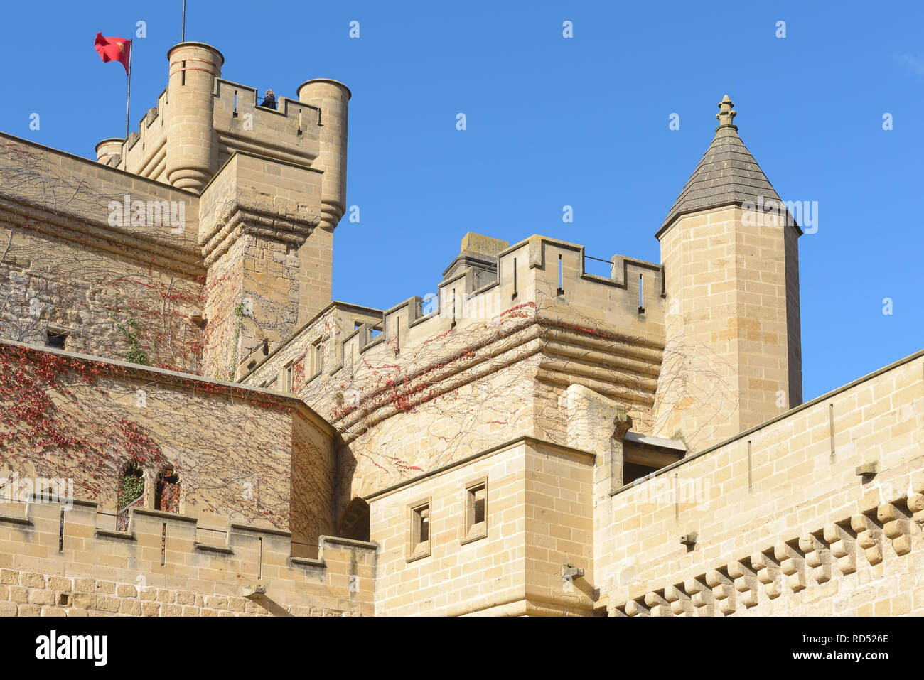 Royal Palace of Olite, a castle-palace in the town of Olite, Navarre ...