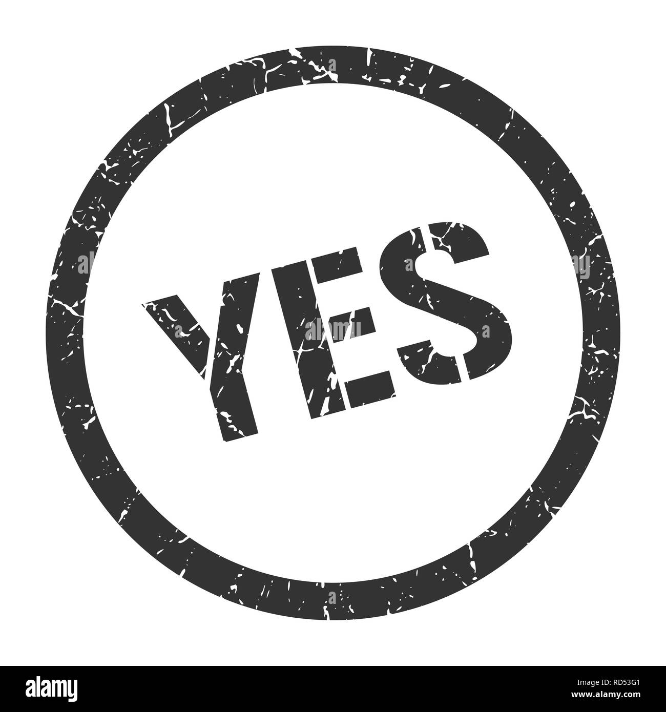 yes black round stamp Stock Vector Image & Art - Alamy