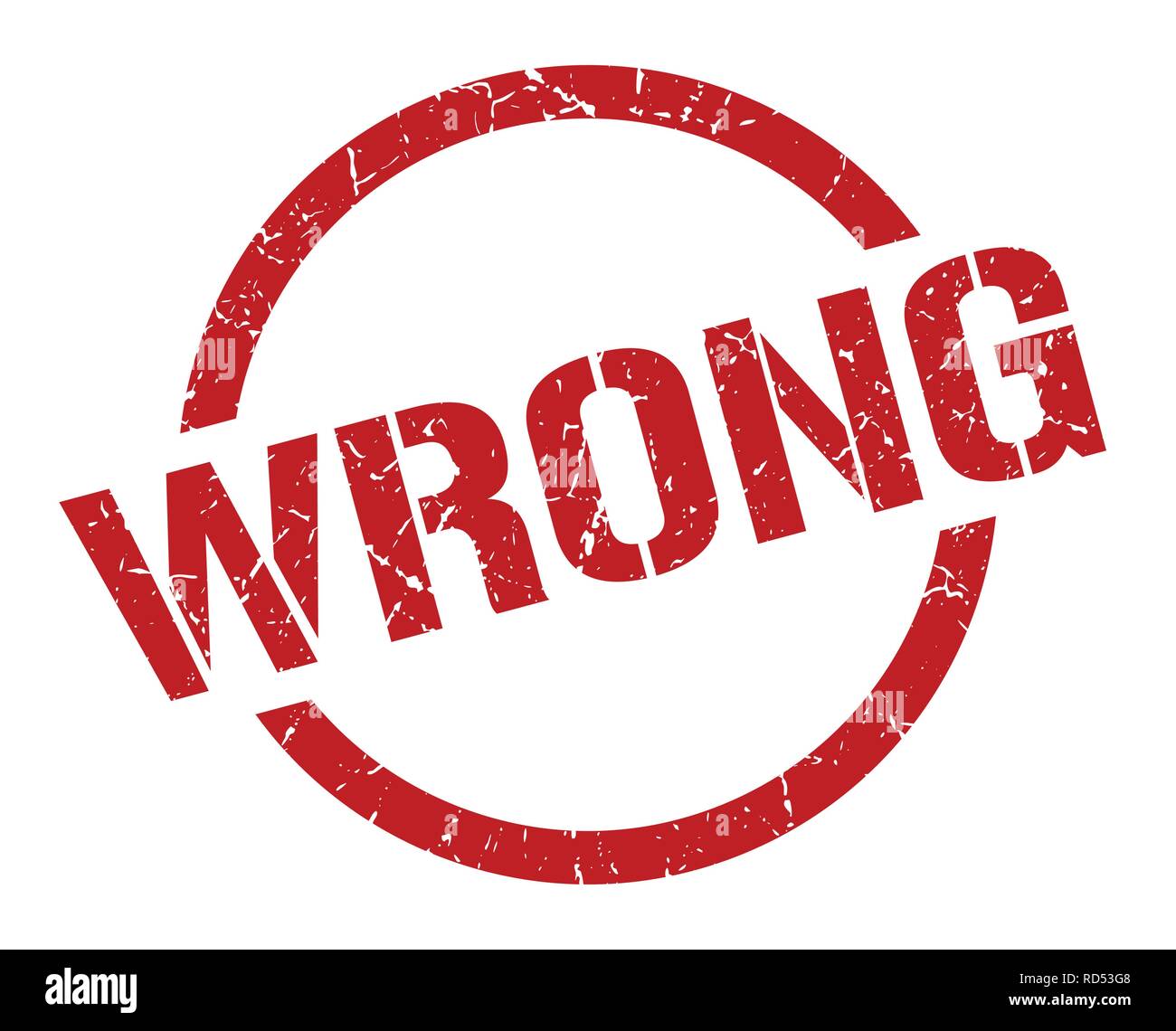 wrong red round stamp Stock Vector Image & Art - Alamy