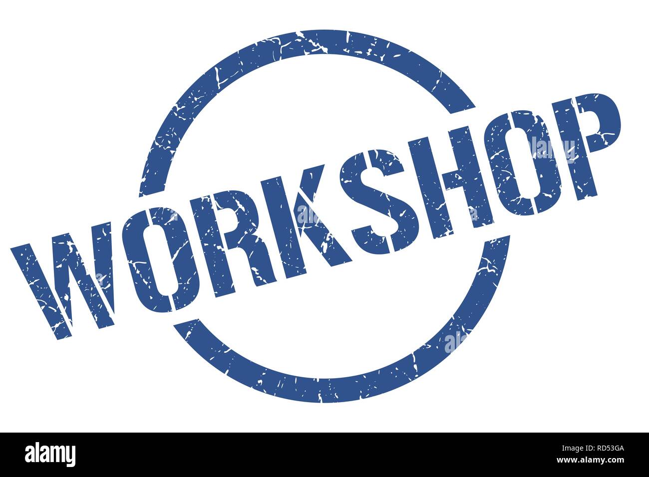 workshop blue round stamp Stock Vector Image & Art - Alamy