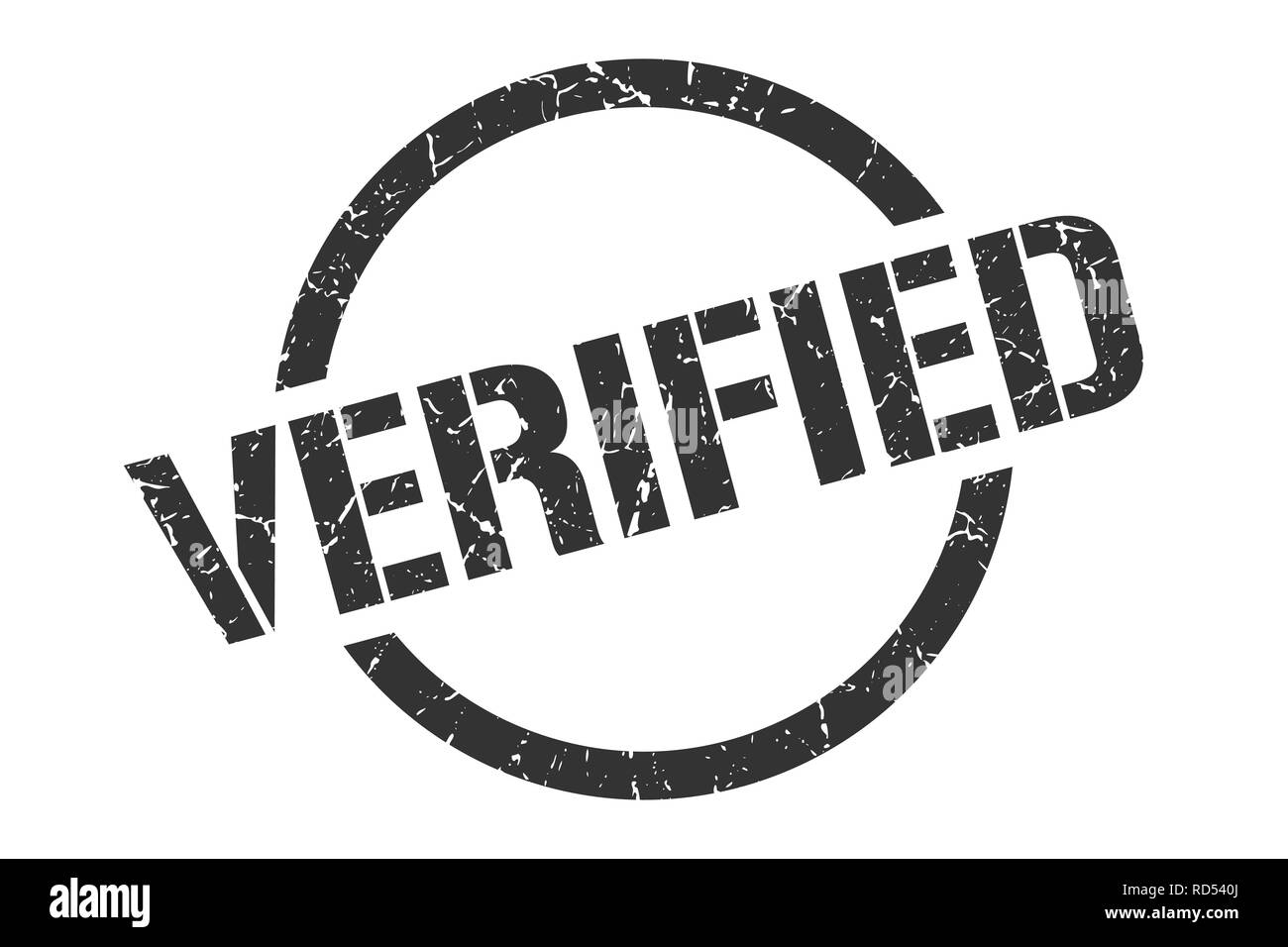 verified black round stamp Stock Vector Image & Art - Alamy