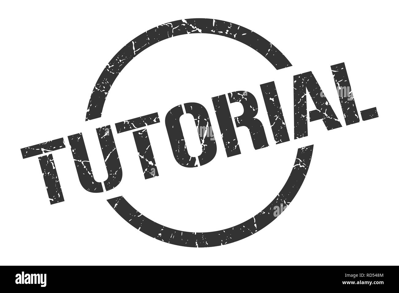 tutorial black round stamp Stock Vector Image & Art - Alamy