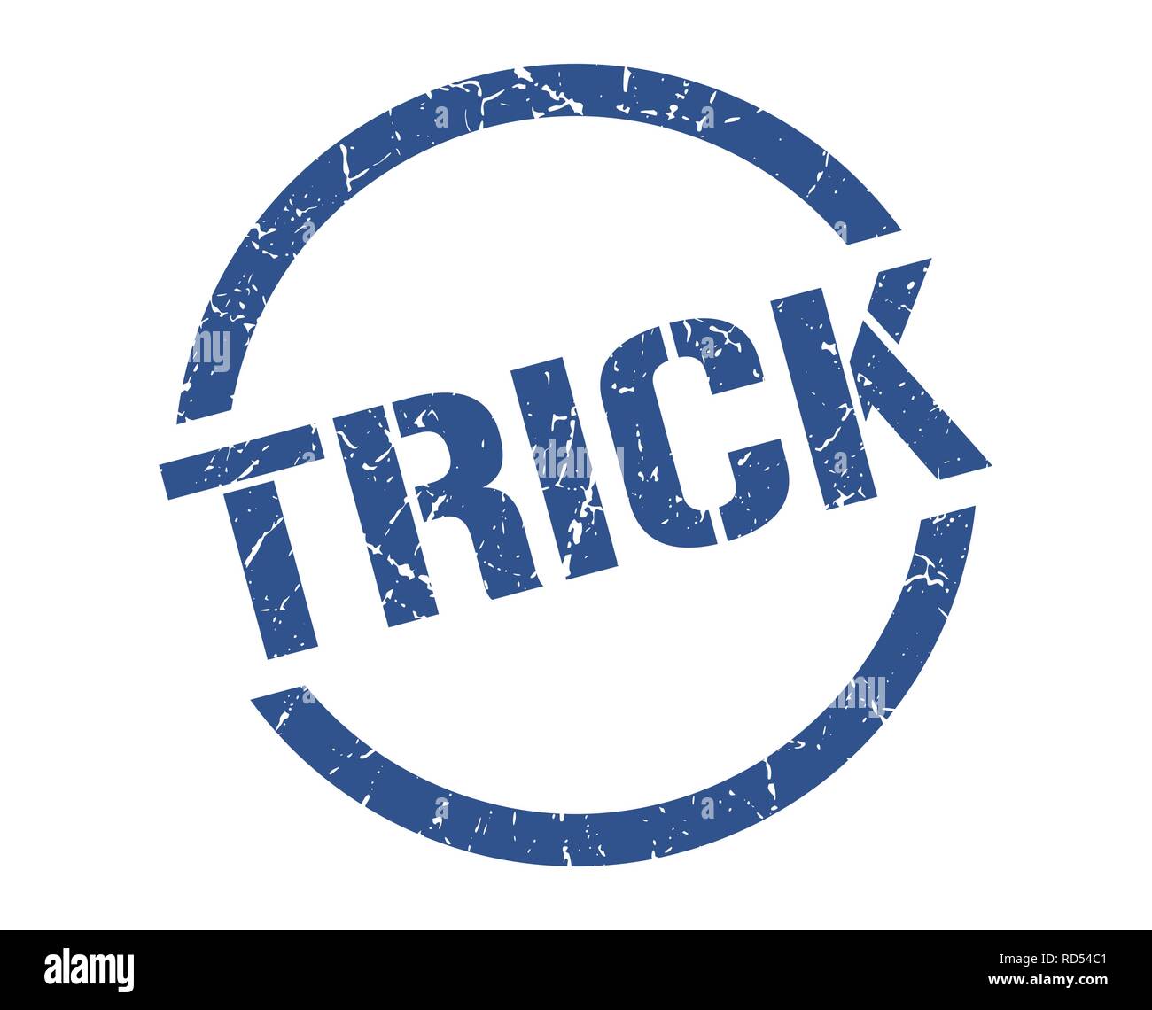 trick blue round stamp Stock Vector Image & Art - Alamy