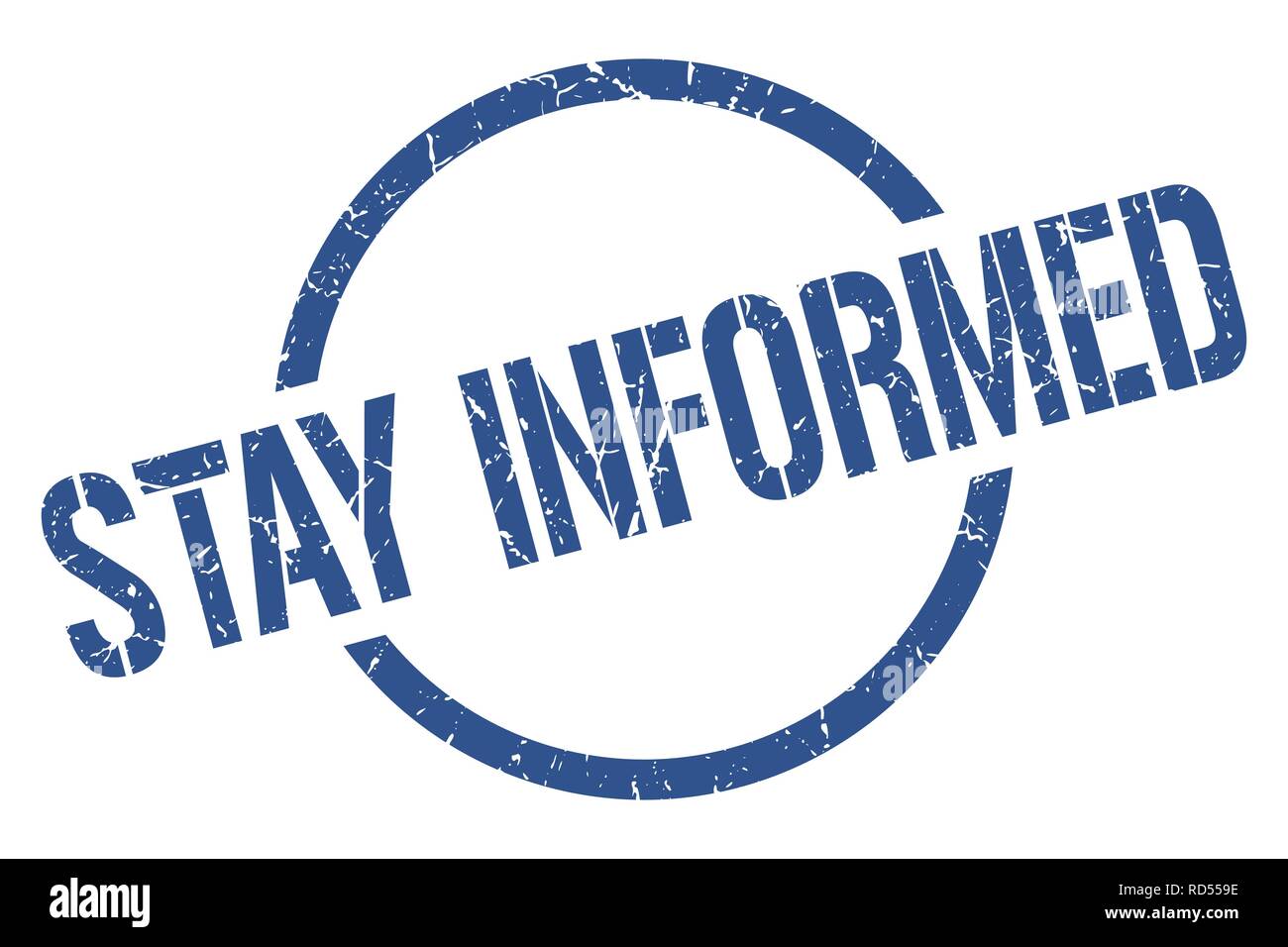 stay informed blue round stamp Stock Vector Image & Art - Alamy