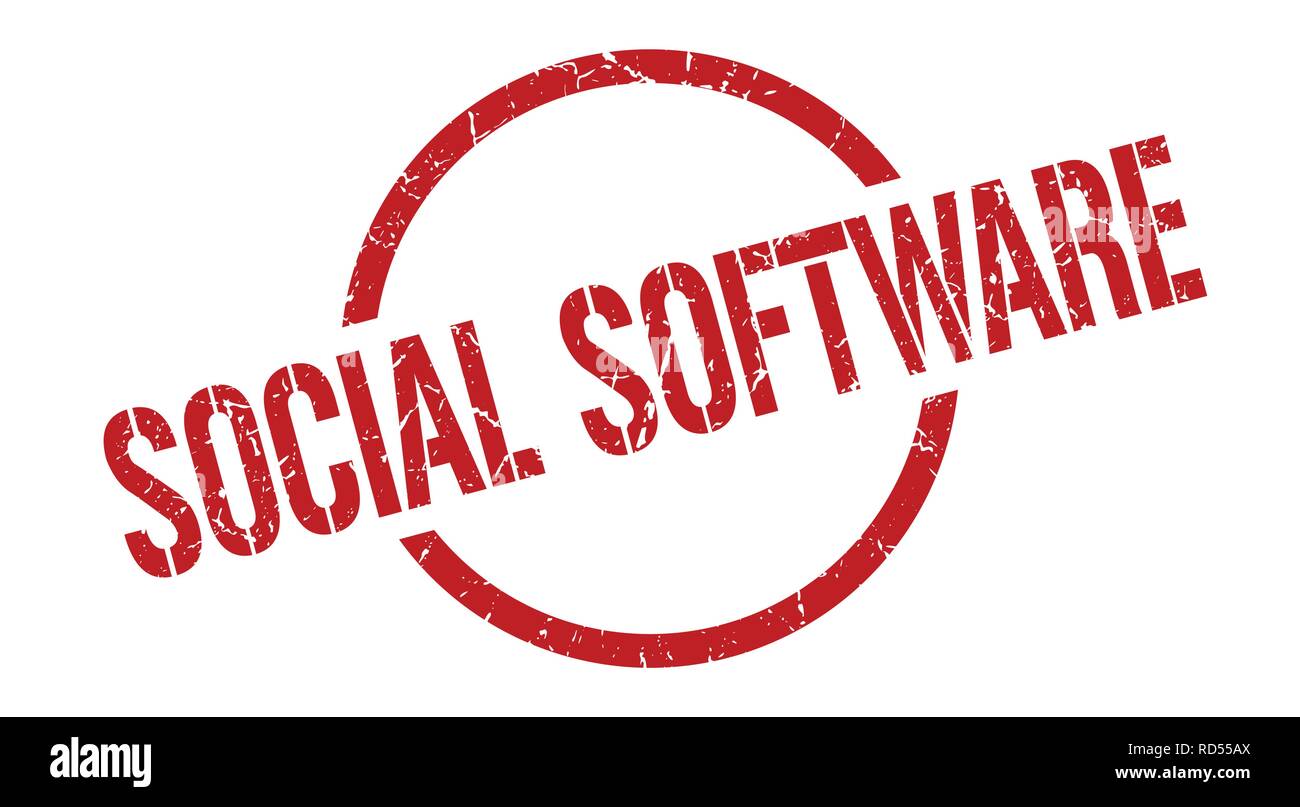 social software red round stamp Stock Vector Image & Art - Alamy