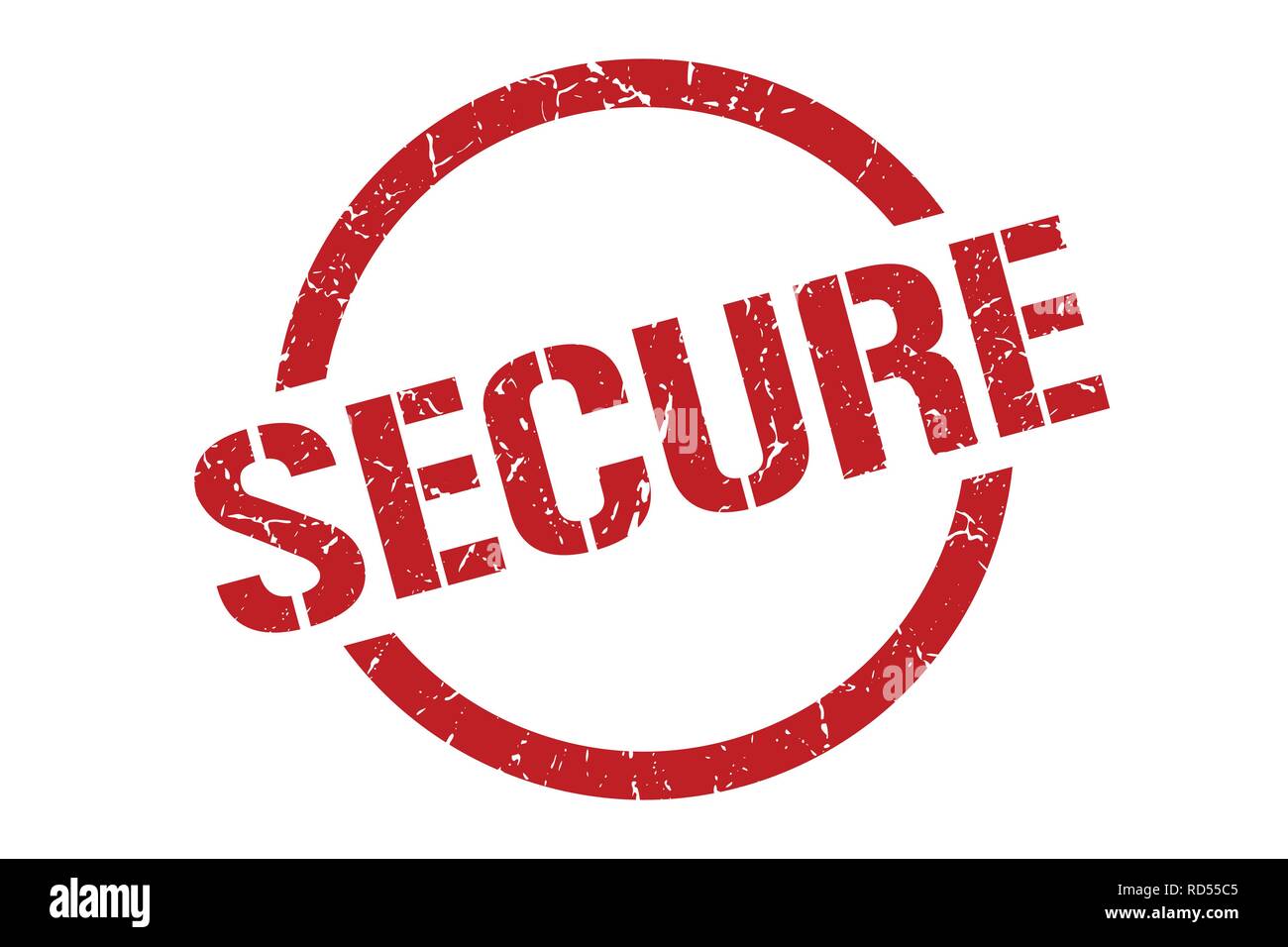 secure red round stamp Stock Vector Image & Art - Alamy