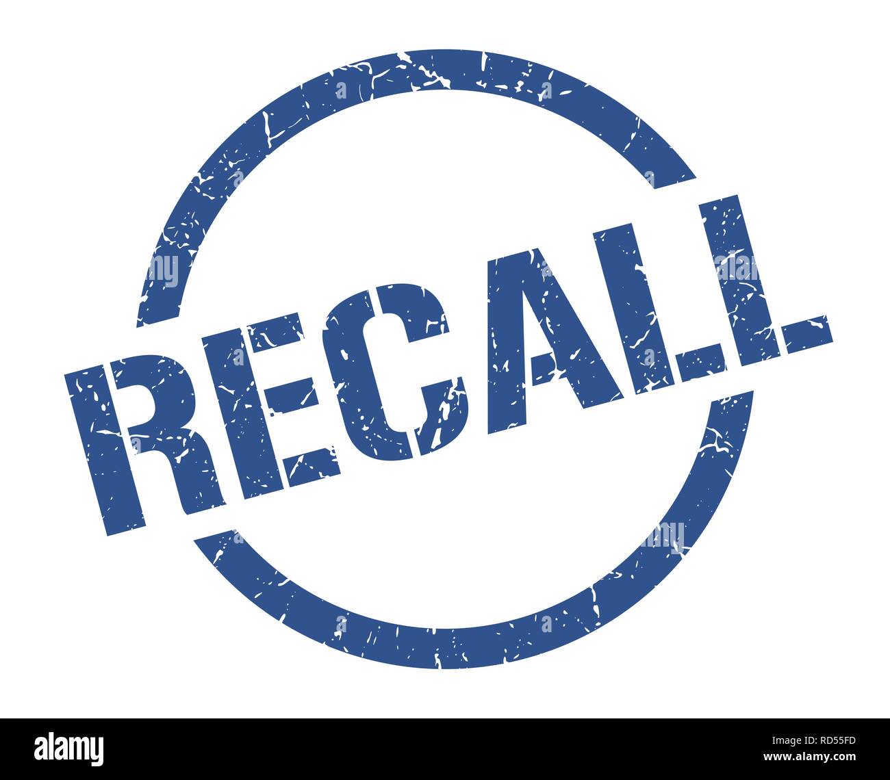 recall blue round stamp Stock Vector Image & Art - Alamy