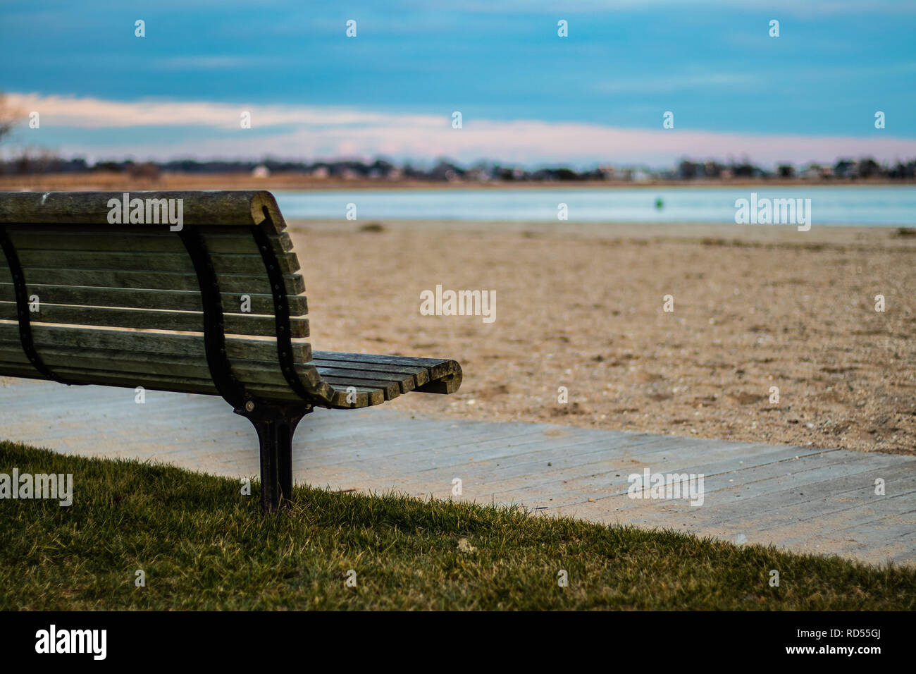 Jacobs Beach park bench Stock Photo - Alamy