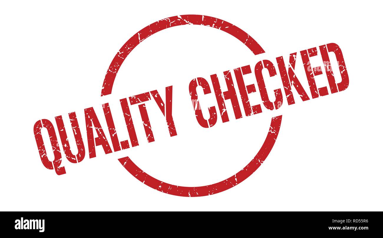 quality checked red round stamp Stock Vector Image & Art - Alamy