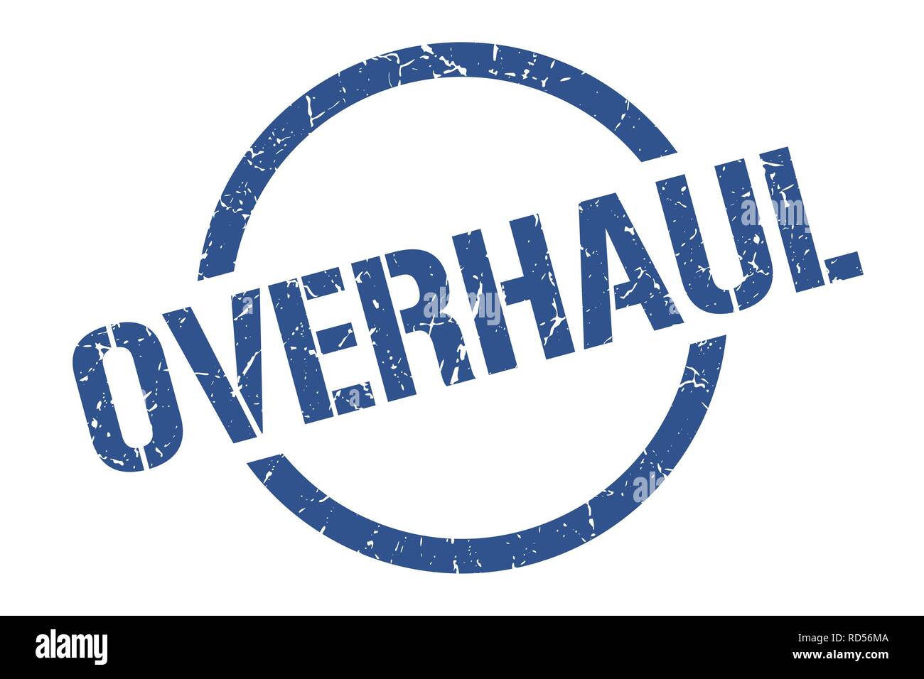 overhaul blue round stamp Stock Vector Image & Art - Alamy