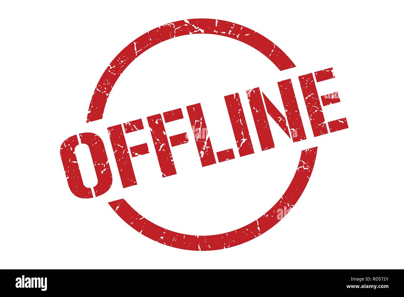 offline red round stamp Stock Vector Image & Art - Alamy
