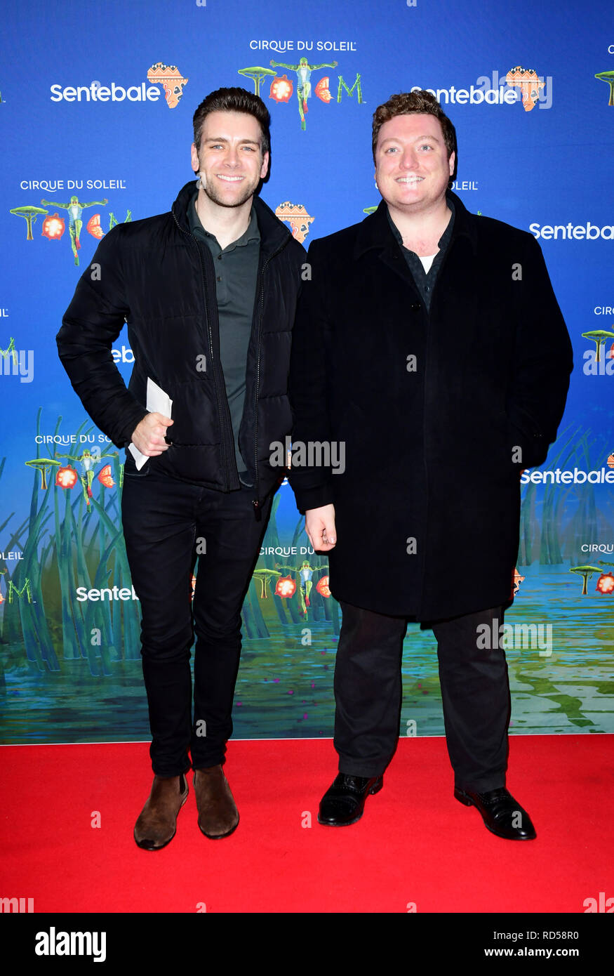 James Cooper and Jamie Morton attending the premiere of Cirque du ...