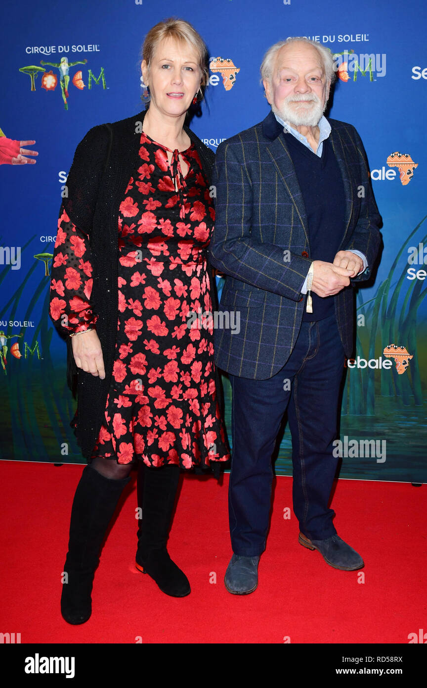 Gill Jason and David Jason attending the premiere of Cirque du Soleil's ...