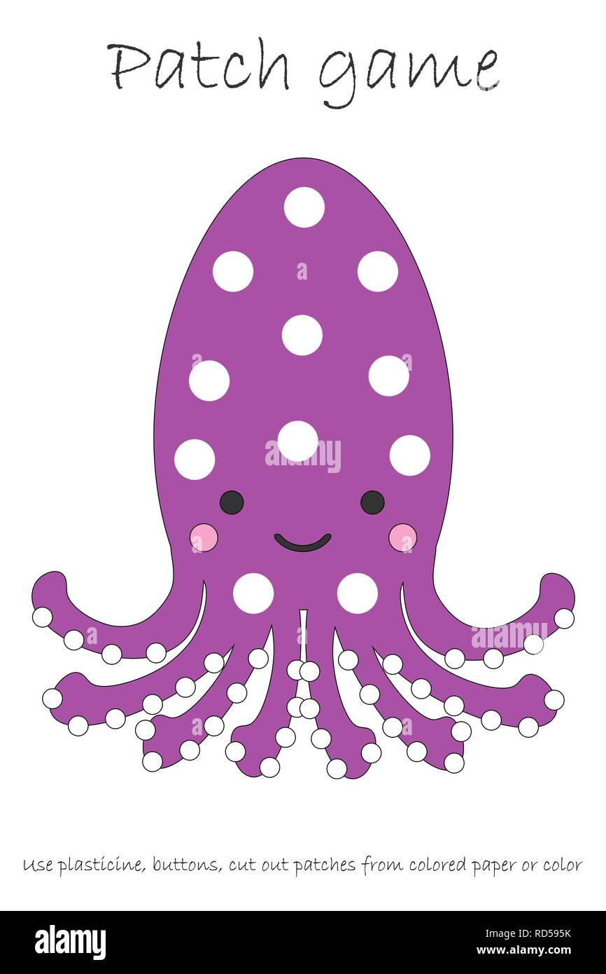 Education Patch game octopus for children to develop motor skills, use ...