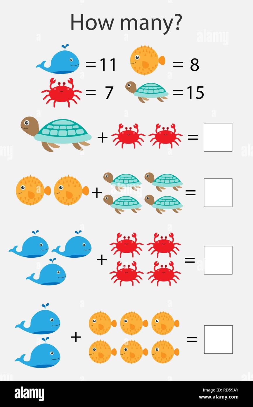 How many counting game with ocean animals for kids, educational maths ...