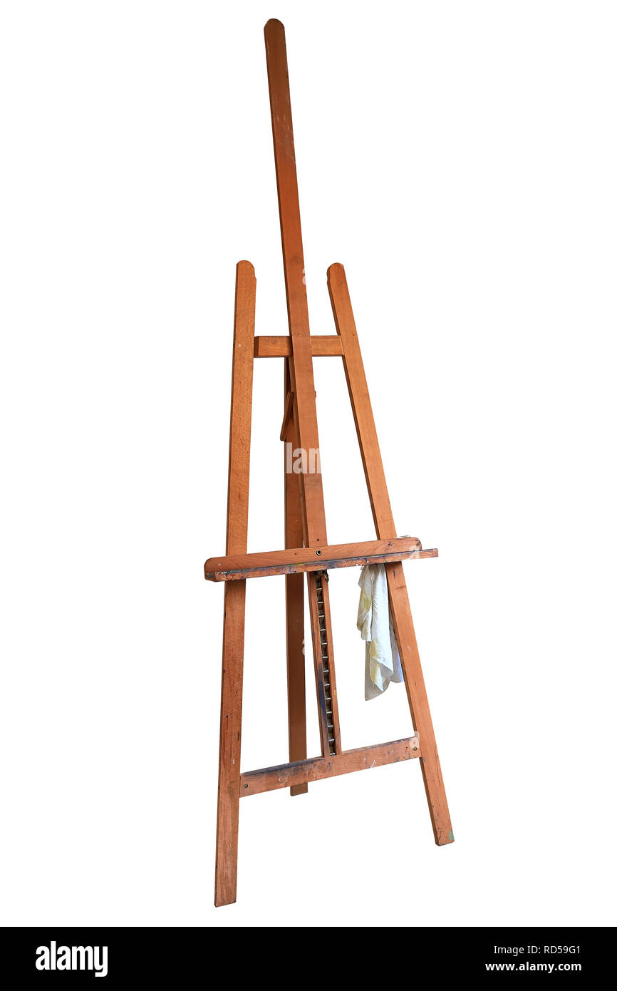 Painter's easel isolated on white with clipping path Stock Photo - Alamy