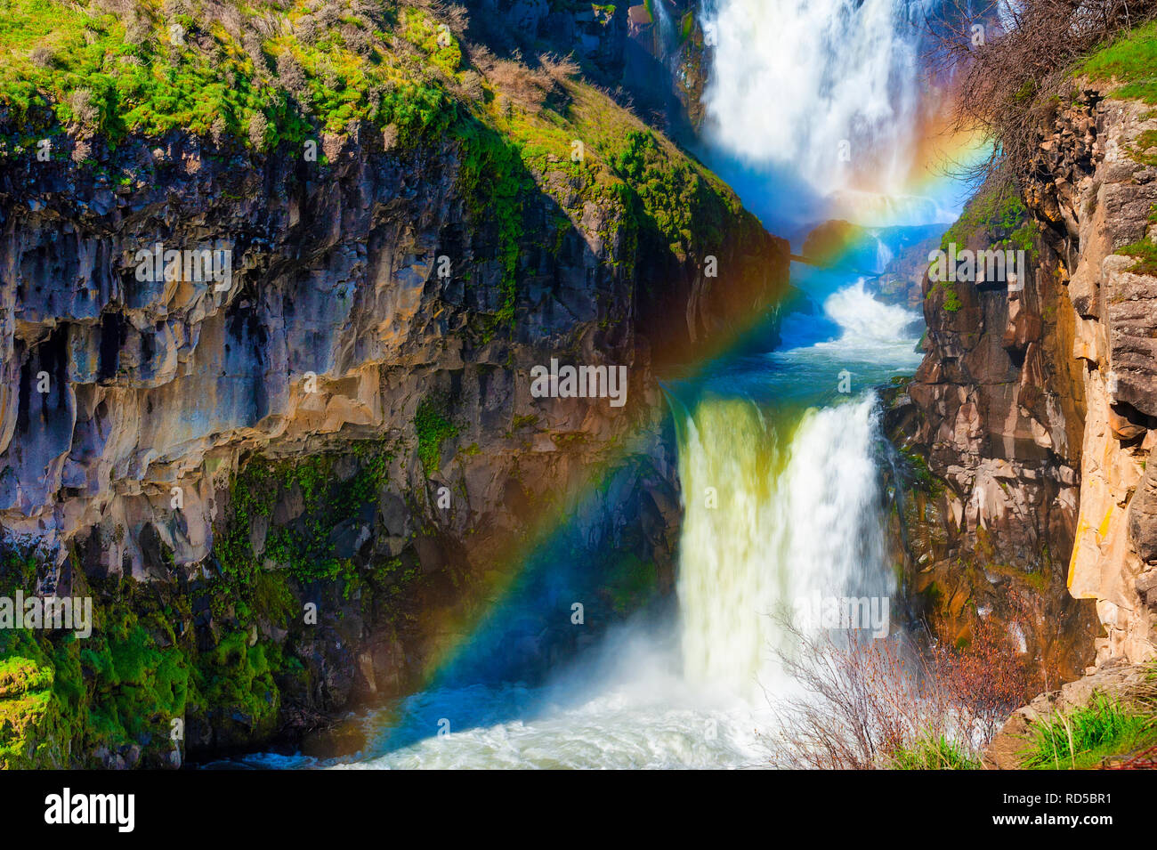 Rainbow over a waterfall hi-res stock photography and images - Alamy