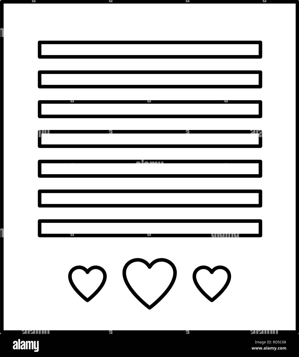 letter paper hearts happy valentines day vector illustration Stock ...